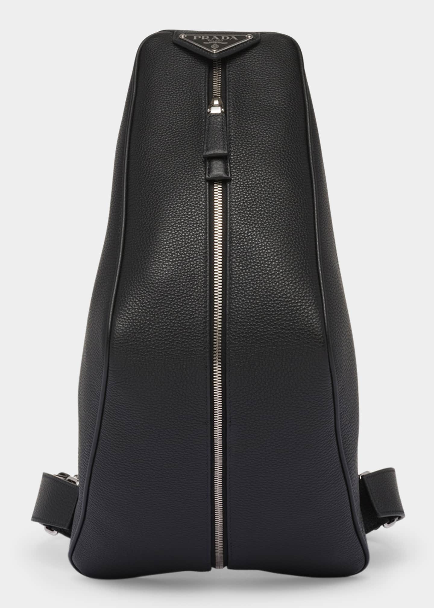 Prada Men's Leather Triangle Backpack - Bergdorf Goodman