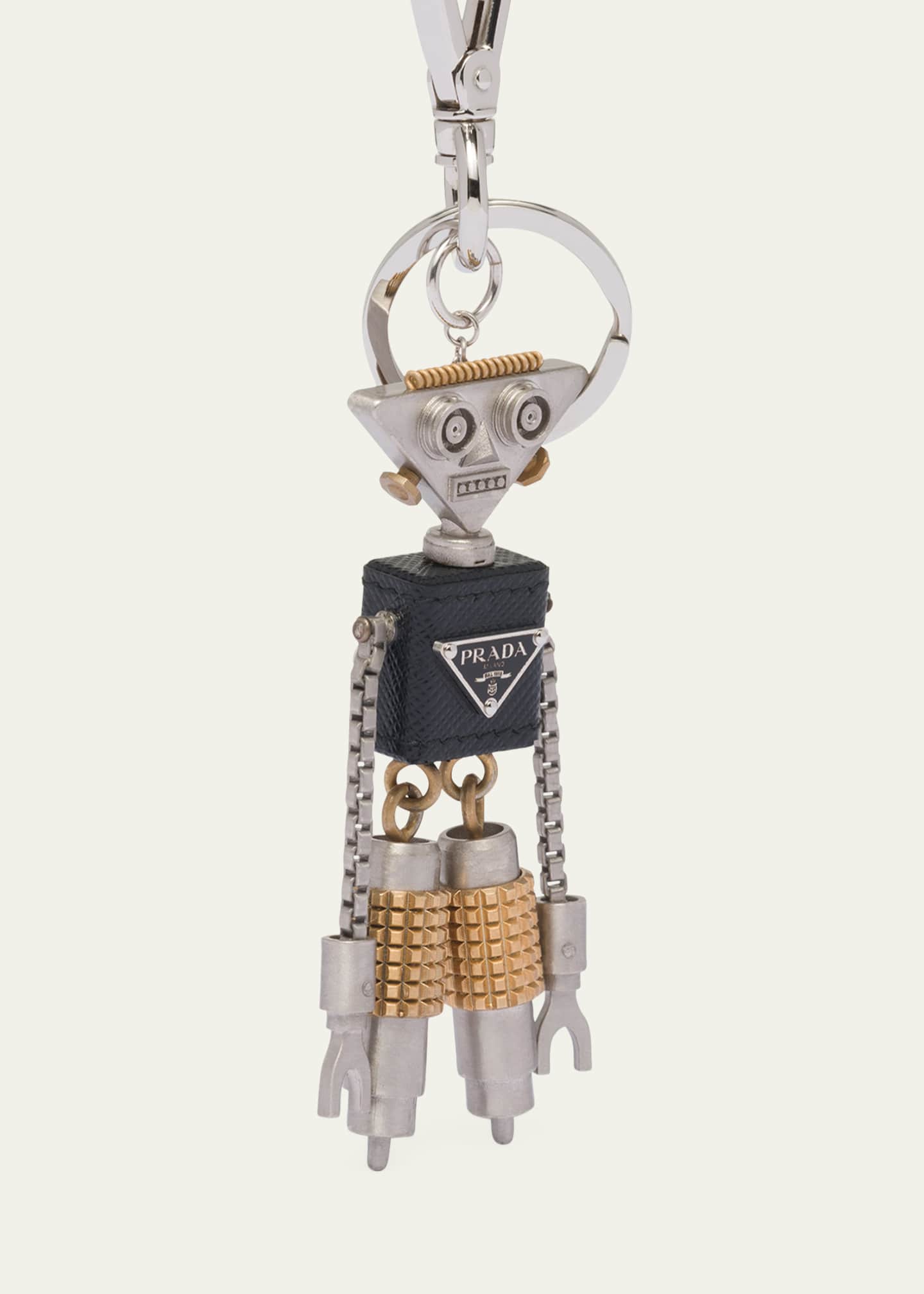 Prada Men's Saffiano Leather Jack Trick Robot Keychain - Bergdorf Goodman