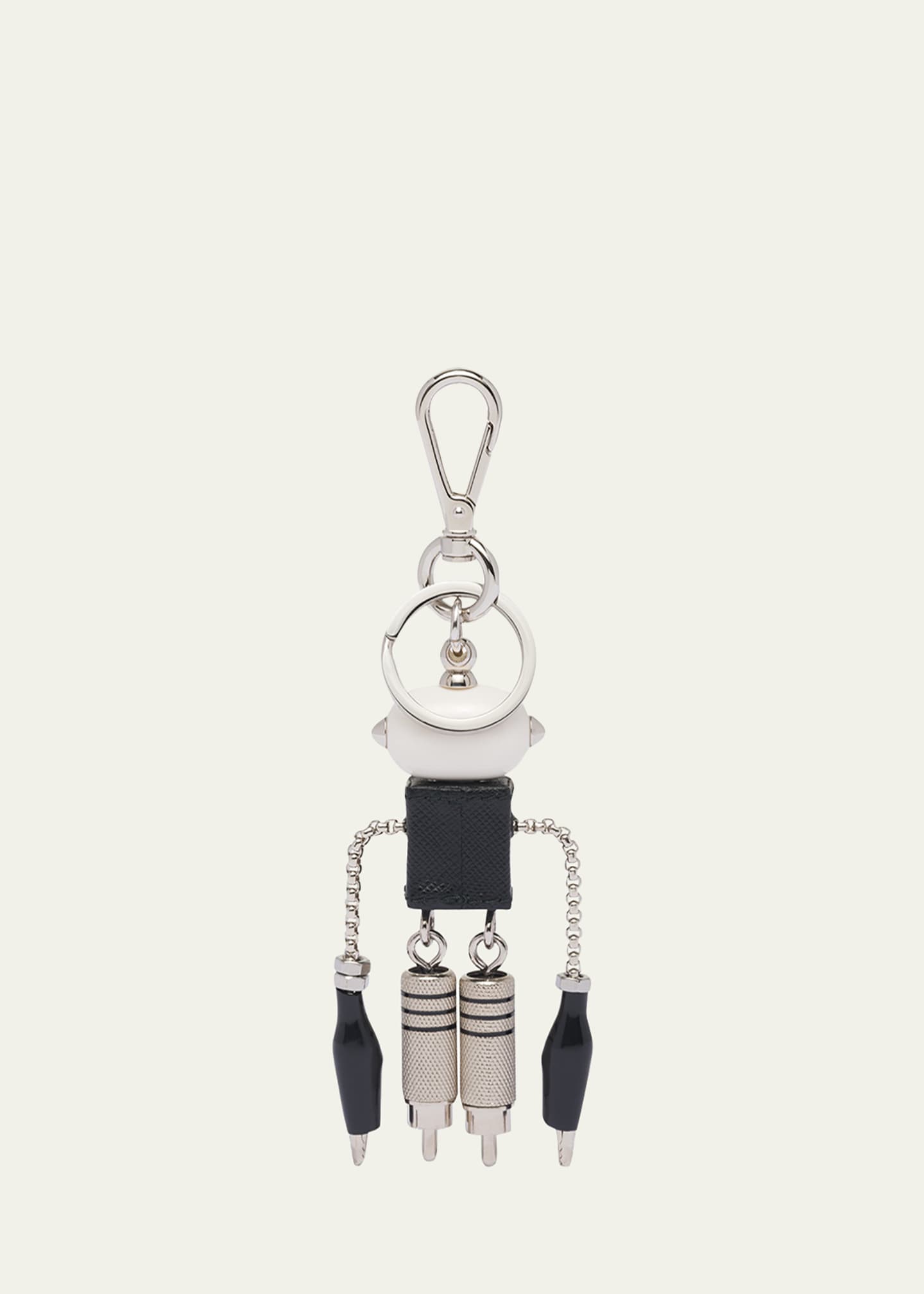 Prada Men's Saffiano Leather Edward Trick Robot Keychain - Bergdorf Goodman