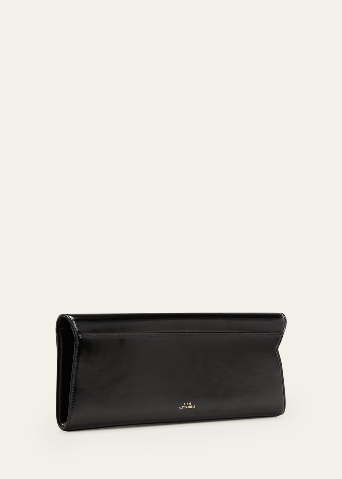 Alexis Bittar Twisted Angular Flap Leather Clutch Bag - Bergdorf Goodman