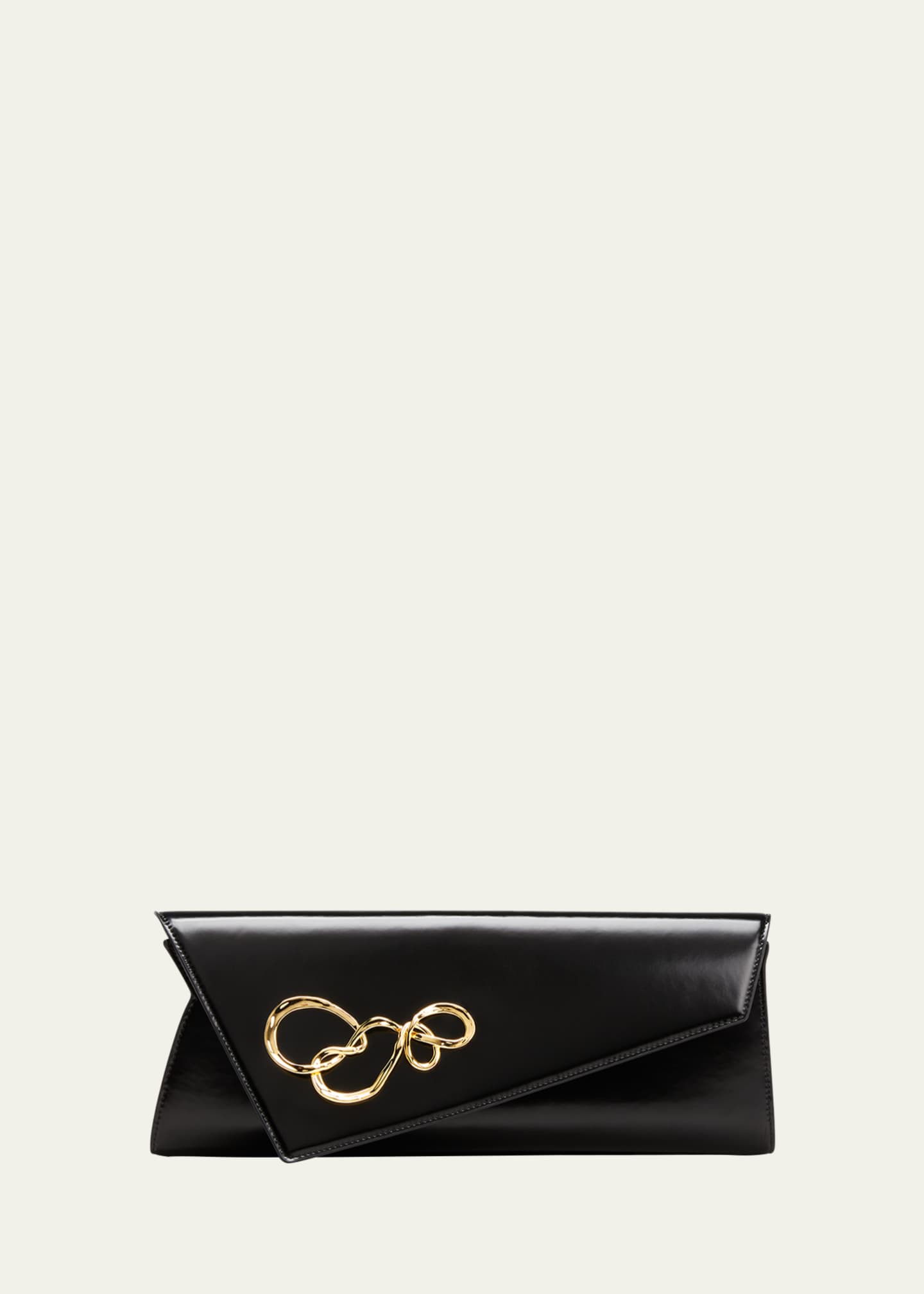 Alexis Bittar Twisted Angular Flap Leather Clutch Bag - Bergdorf Goodman