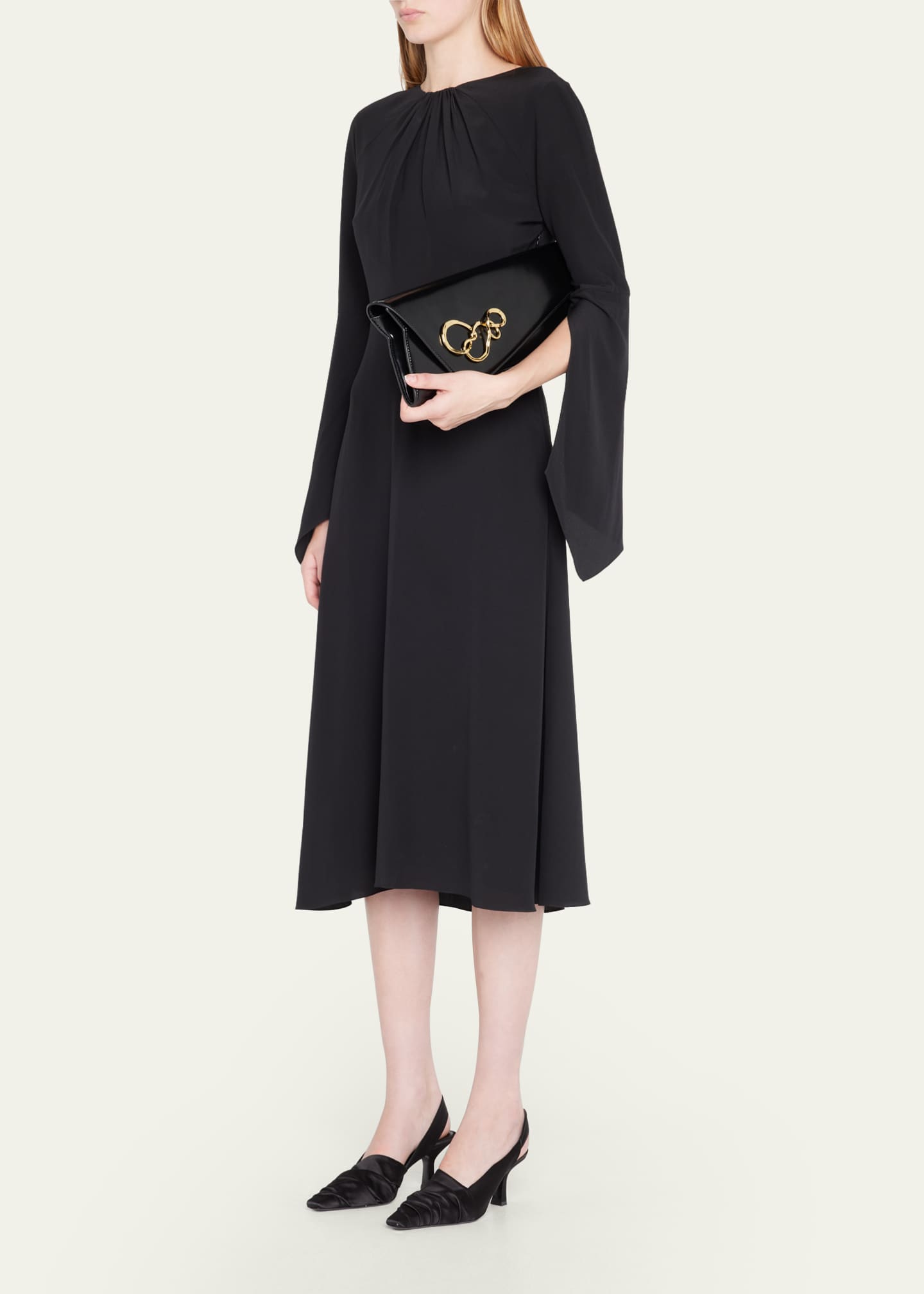 Alexis Bittar Twisted Angular Flap Leather Clutch Bag - Bergdorf Goodman