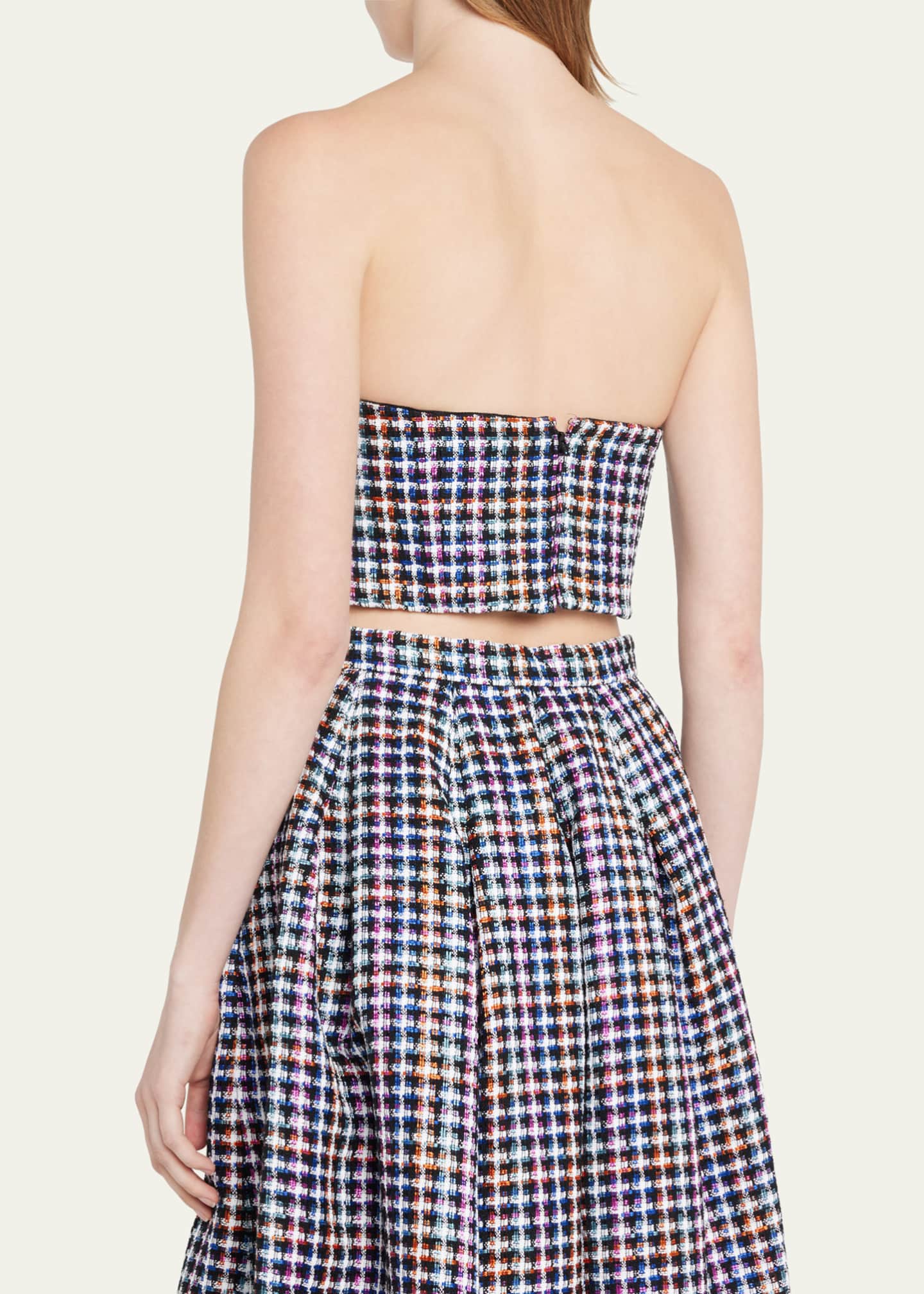 Carolina Herrera Multicolor Tweed Cropped Bustier Top - Bergdorf Goodman