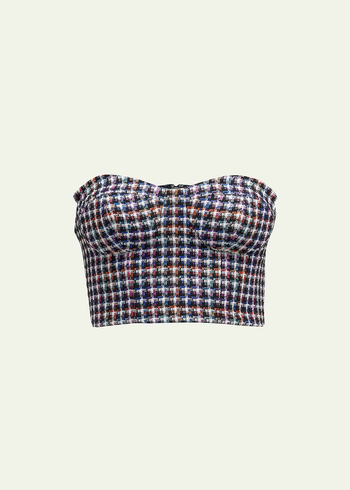 Carolina Herrera Multicolor Tweed Cropped Bustier Top - Bergdorf Goodman
