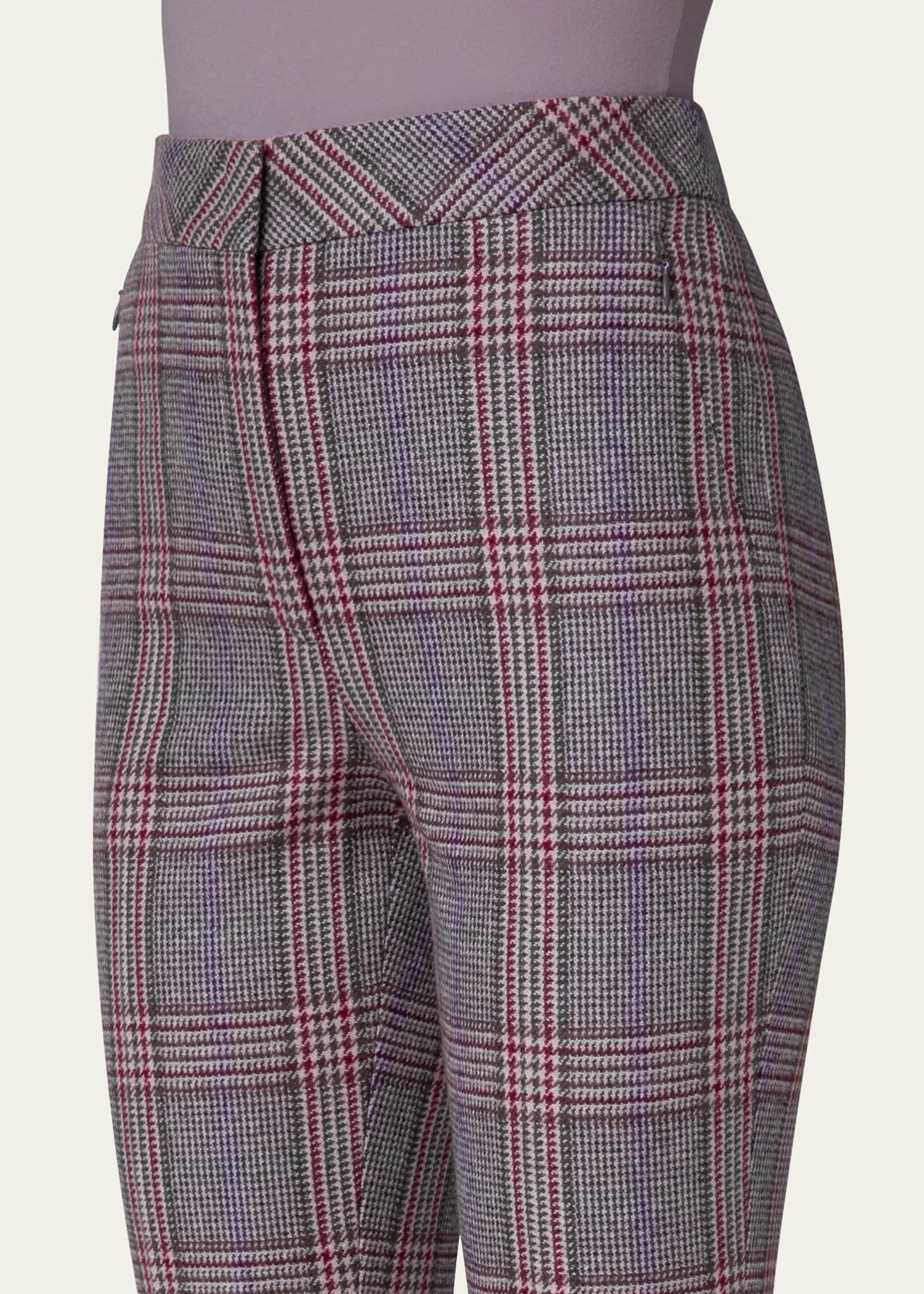 Akris Farida Pied De Poule Plaid Boot-Cut Pants - Bergdorf Goodman