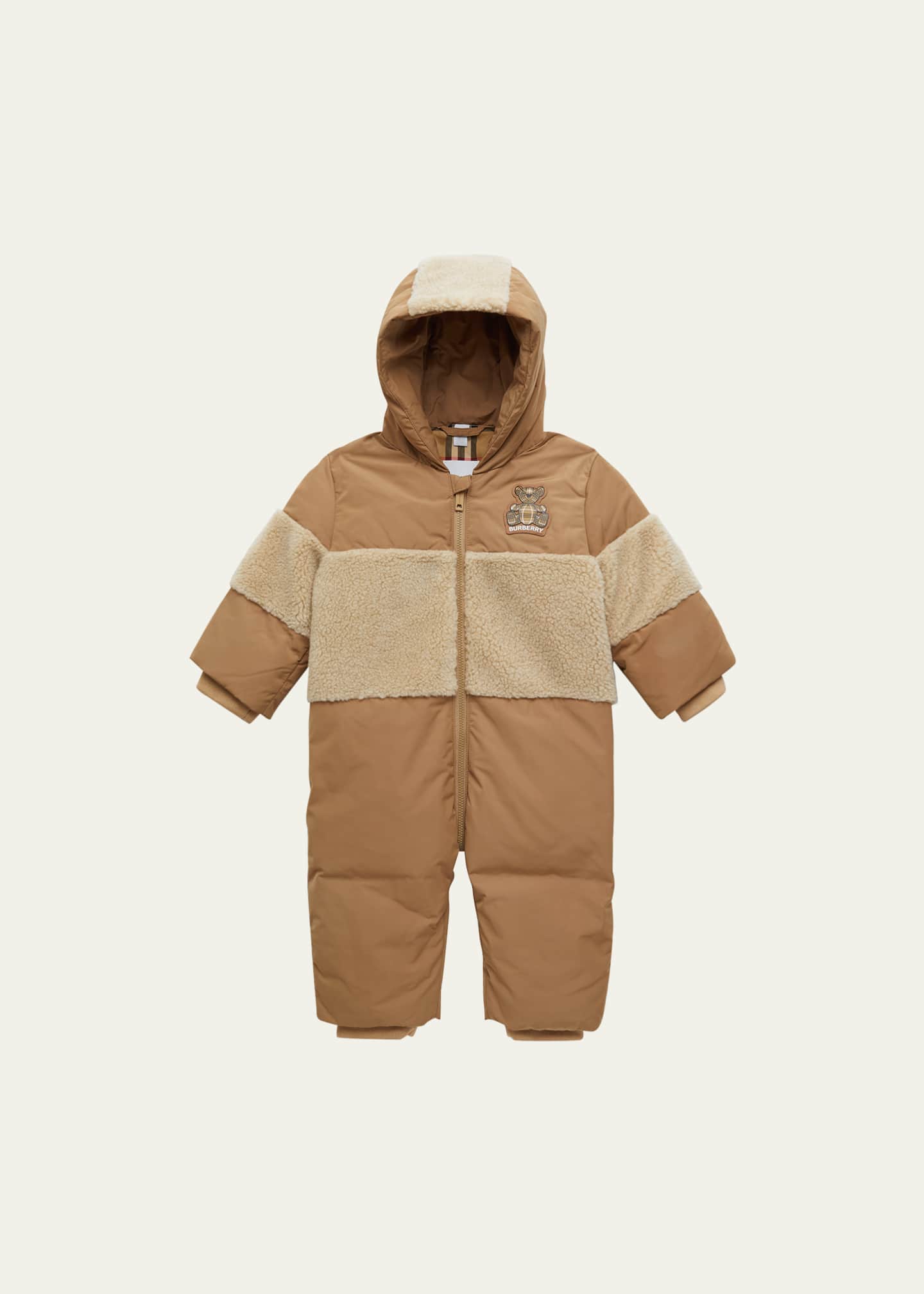 Burberry Kid's Ray Silicone Bear Patch Puffer Snowsuit, Size Newborn ...