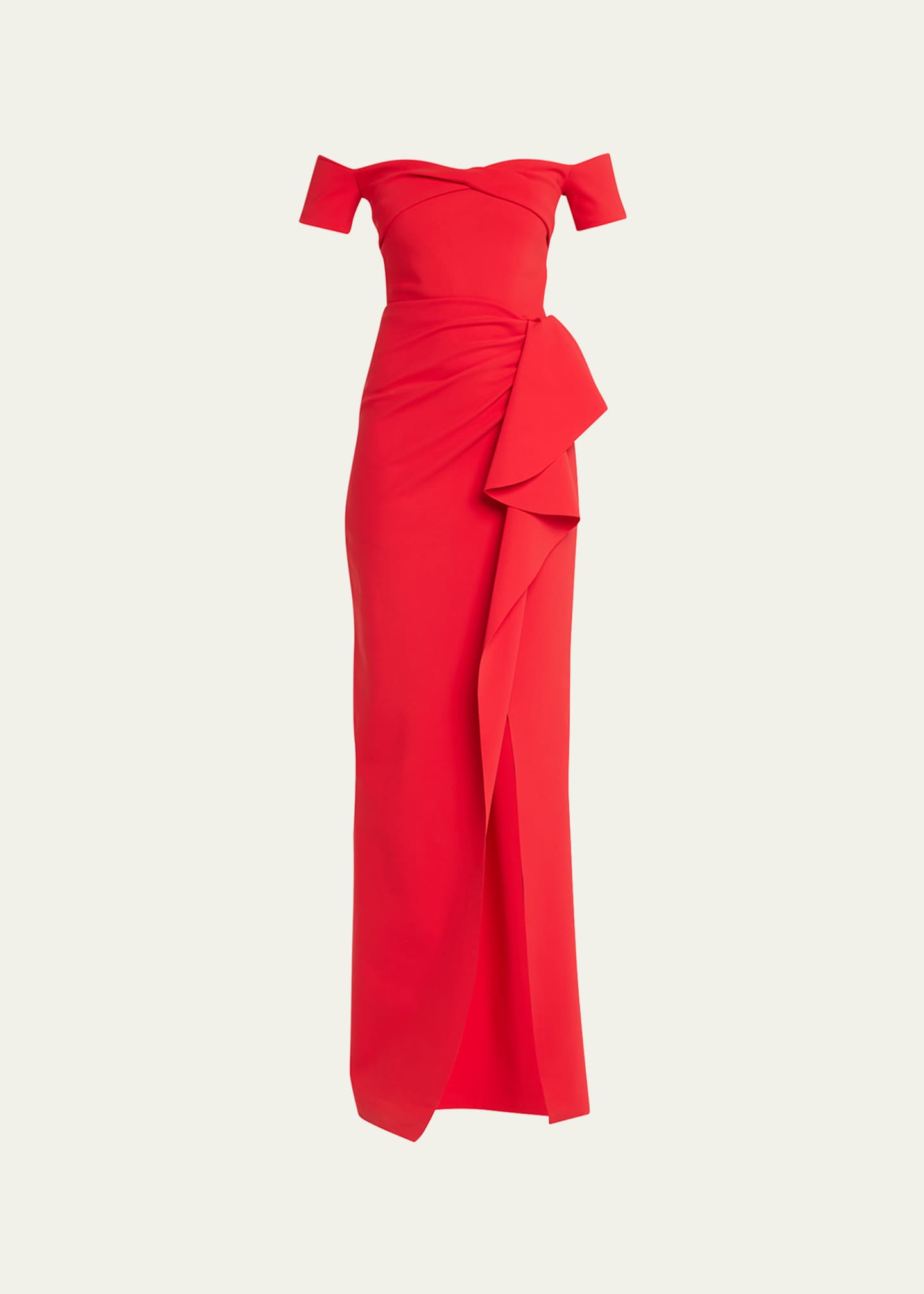 Chiara Boni La Petite Robe Mirla Off-The-Shoulder Draped Ruffle Gown ...