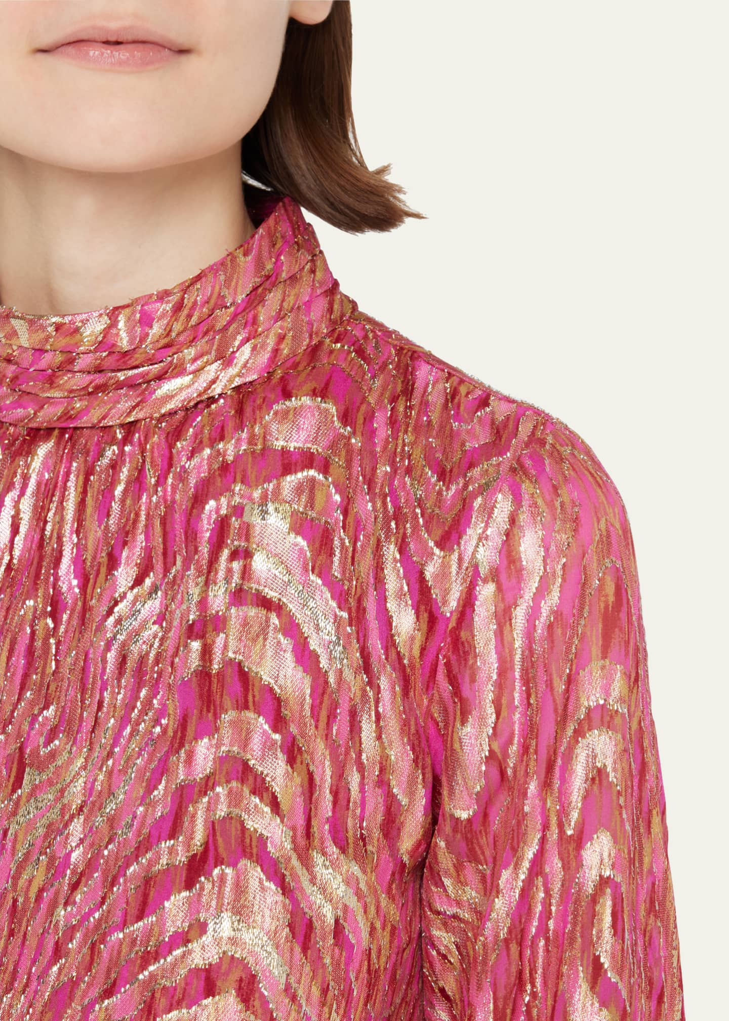 SIMKHAI Halen Moire Fil Couple Draped Mini Dress - Bergdorf Goodman