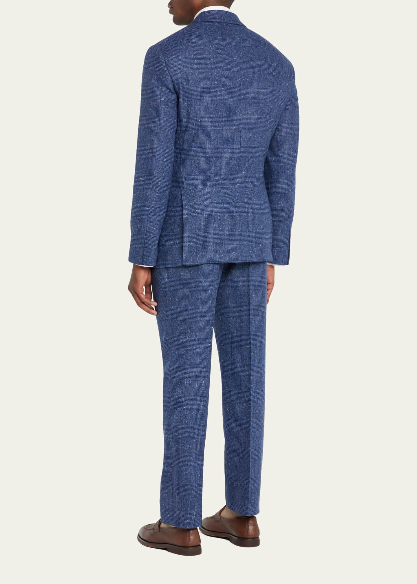 Brunello Cucinelli Men's Wool Donegal Plaid Suit - Bergdorf Goodman