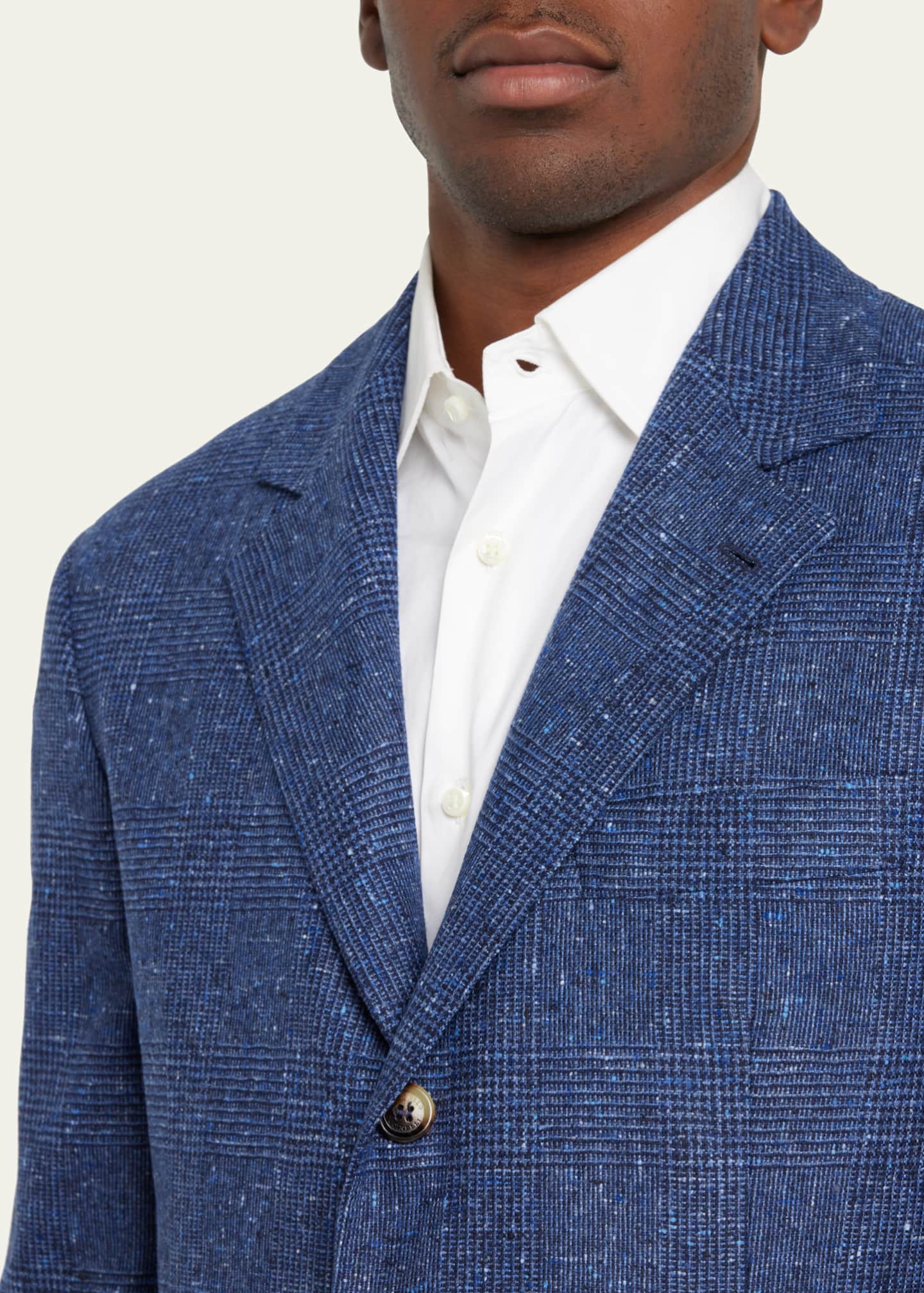Brunello Cucinelli Men's Wool Donegal Plaid Suit - Bergdorf Goodman
