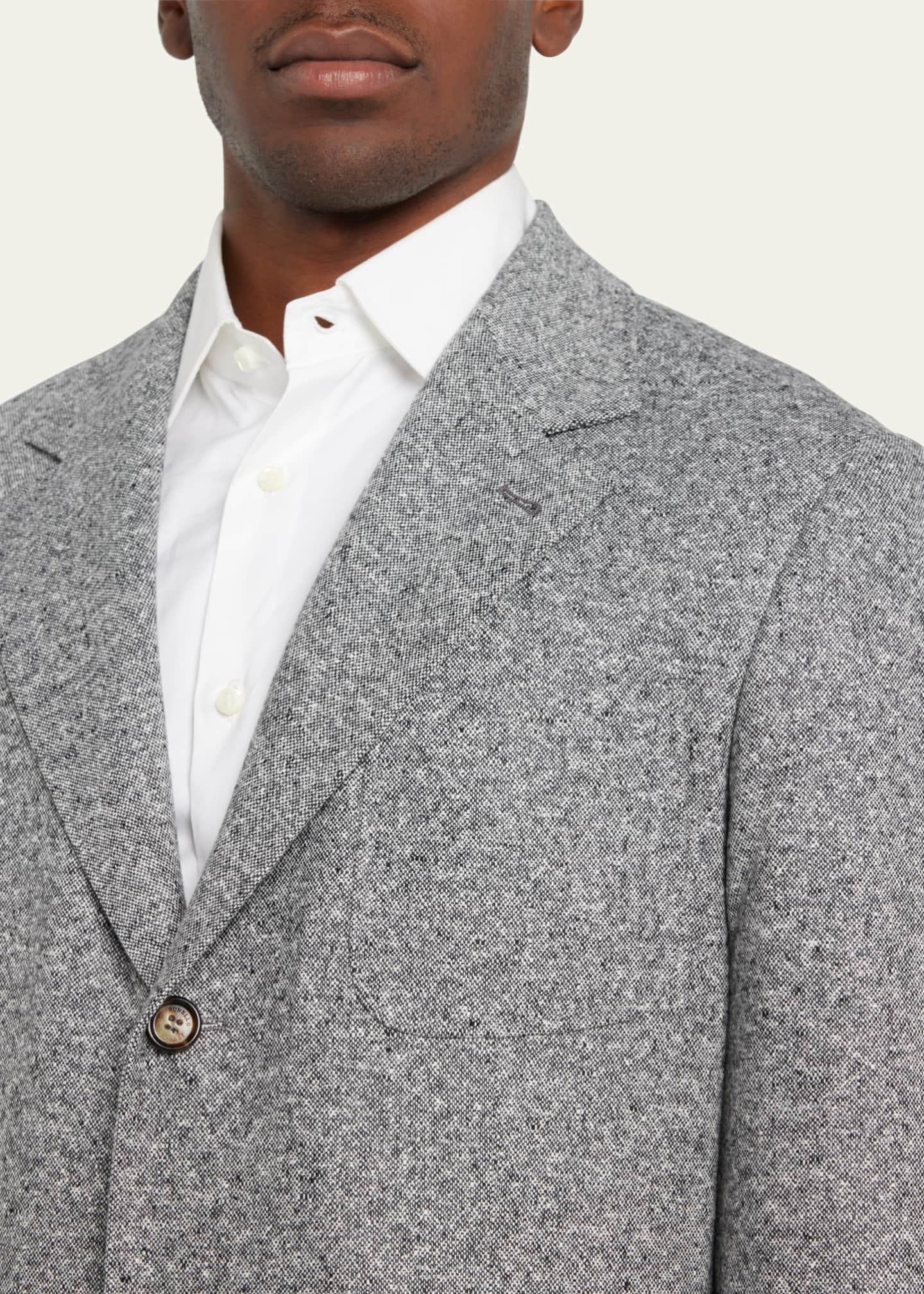 Brunello Cucinelli Men's Pleated Wool Donegal Suit - Bergdorf Goodman