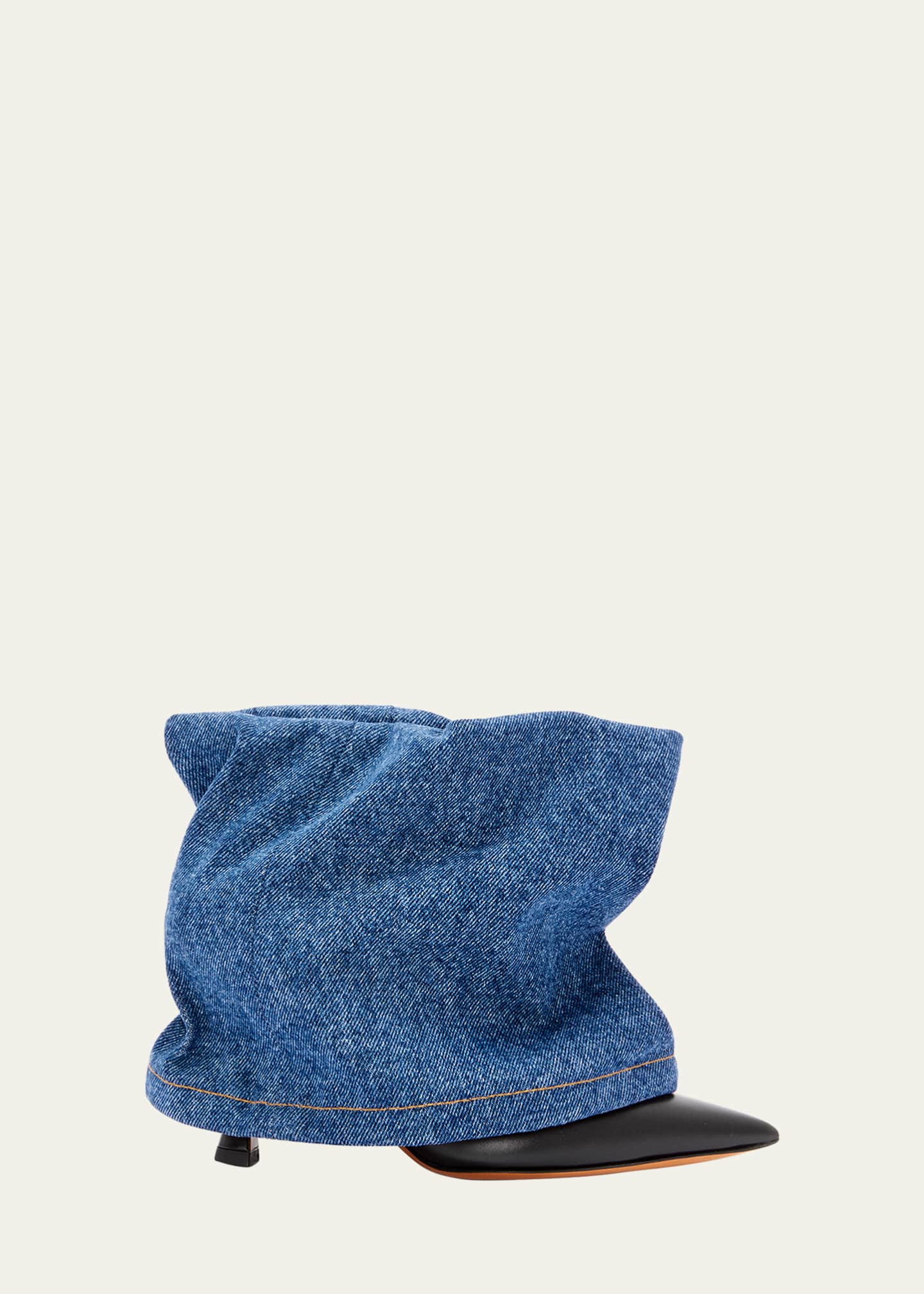 Loewe Denim Folded Stiletto Boots - Bergdorf Goodman