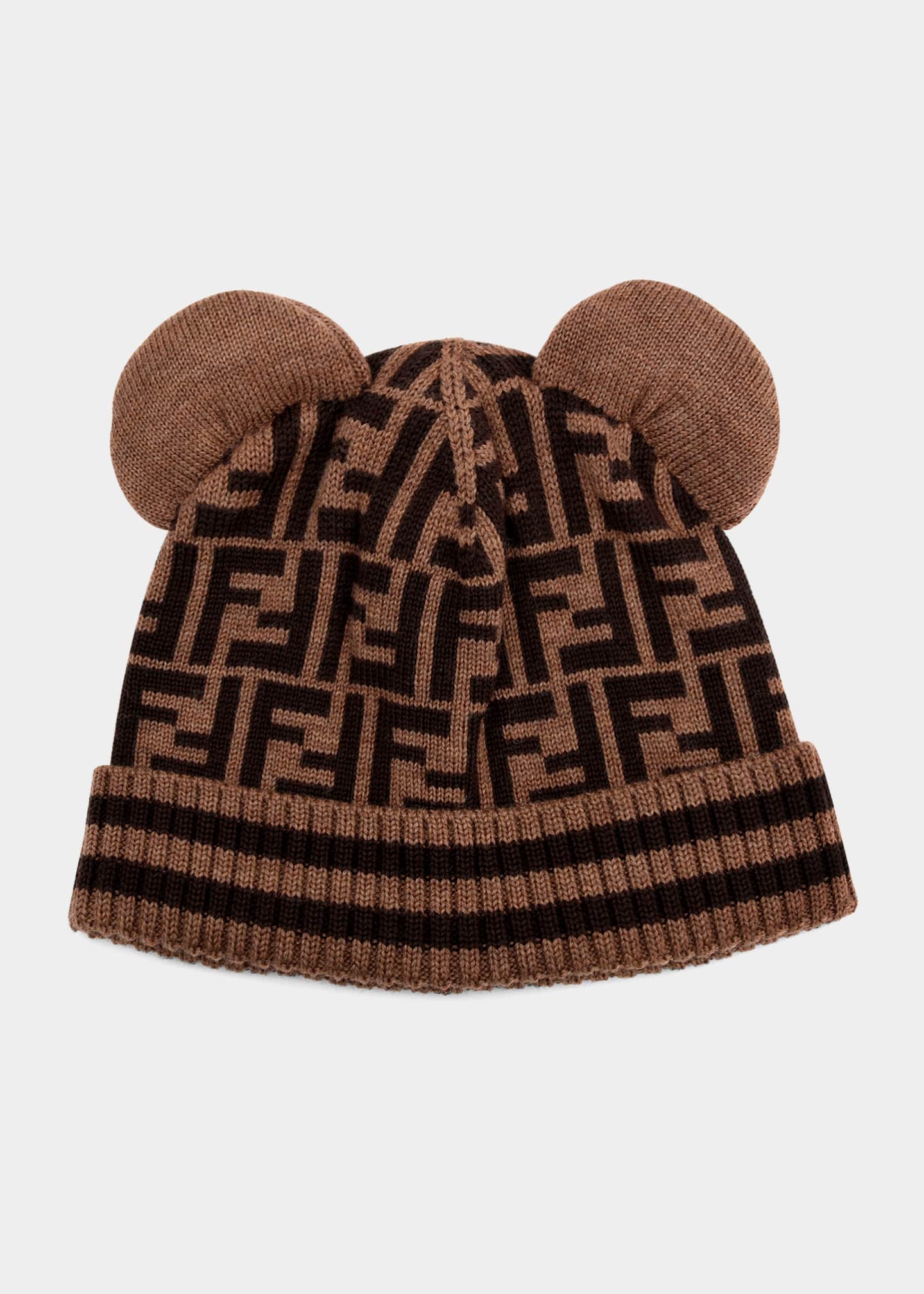 Fendi Kid's FF Baby Bear Hat, Size 1-3 - Bergdorf Goodman