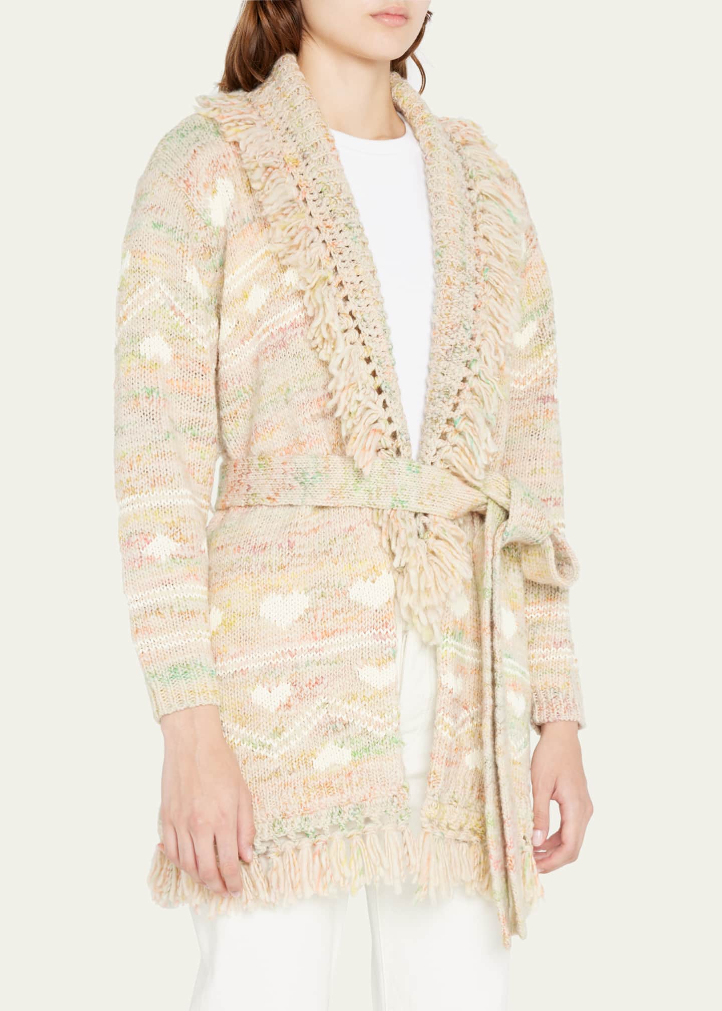 LoveShackFancy Wyatt Heart Intarsia Belted Duster Cardigan - Bergdorf ...
