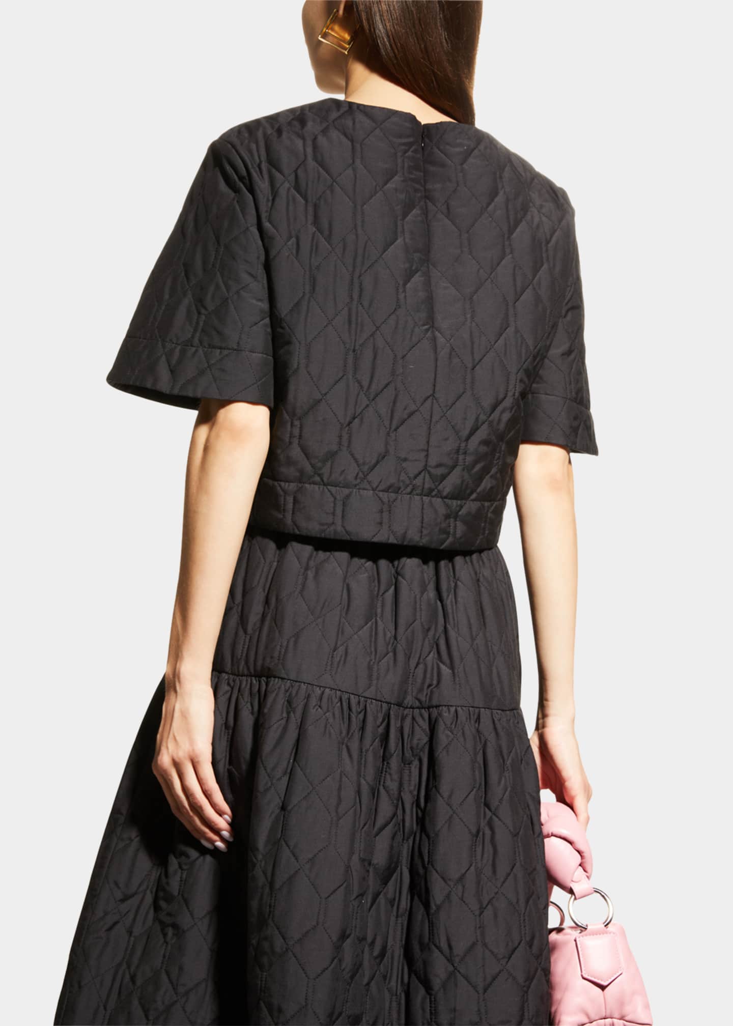 Jason Wu Quilted Short-Sleeve Crop Top - Bergdorf Goodman