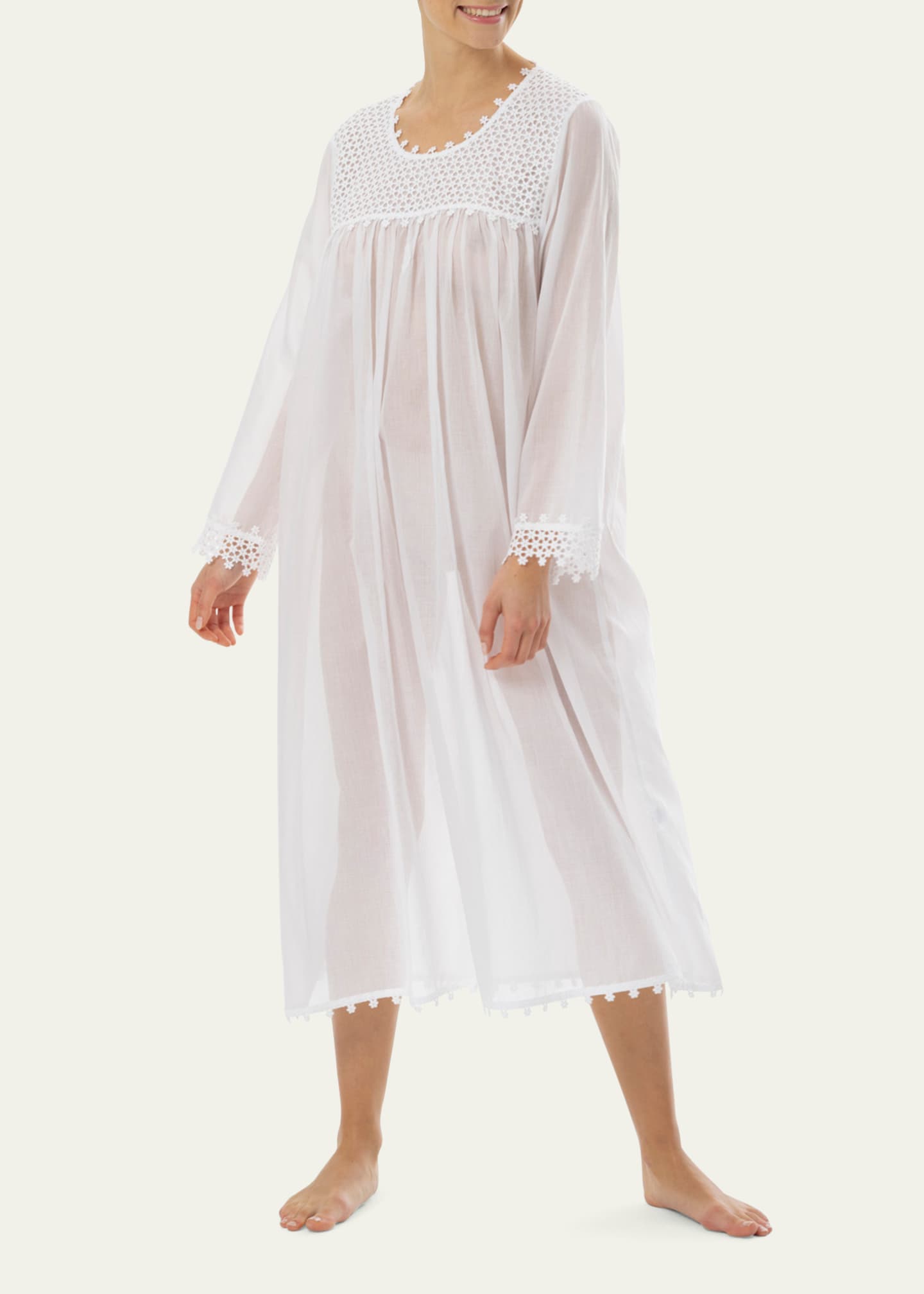 Celestine Aurelia Ruched Floral Lace Nightgown - Bergdorf Goodman