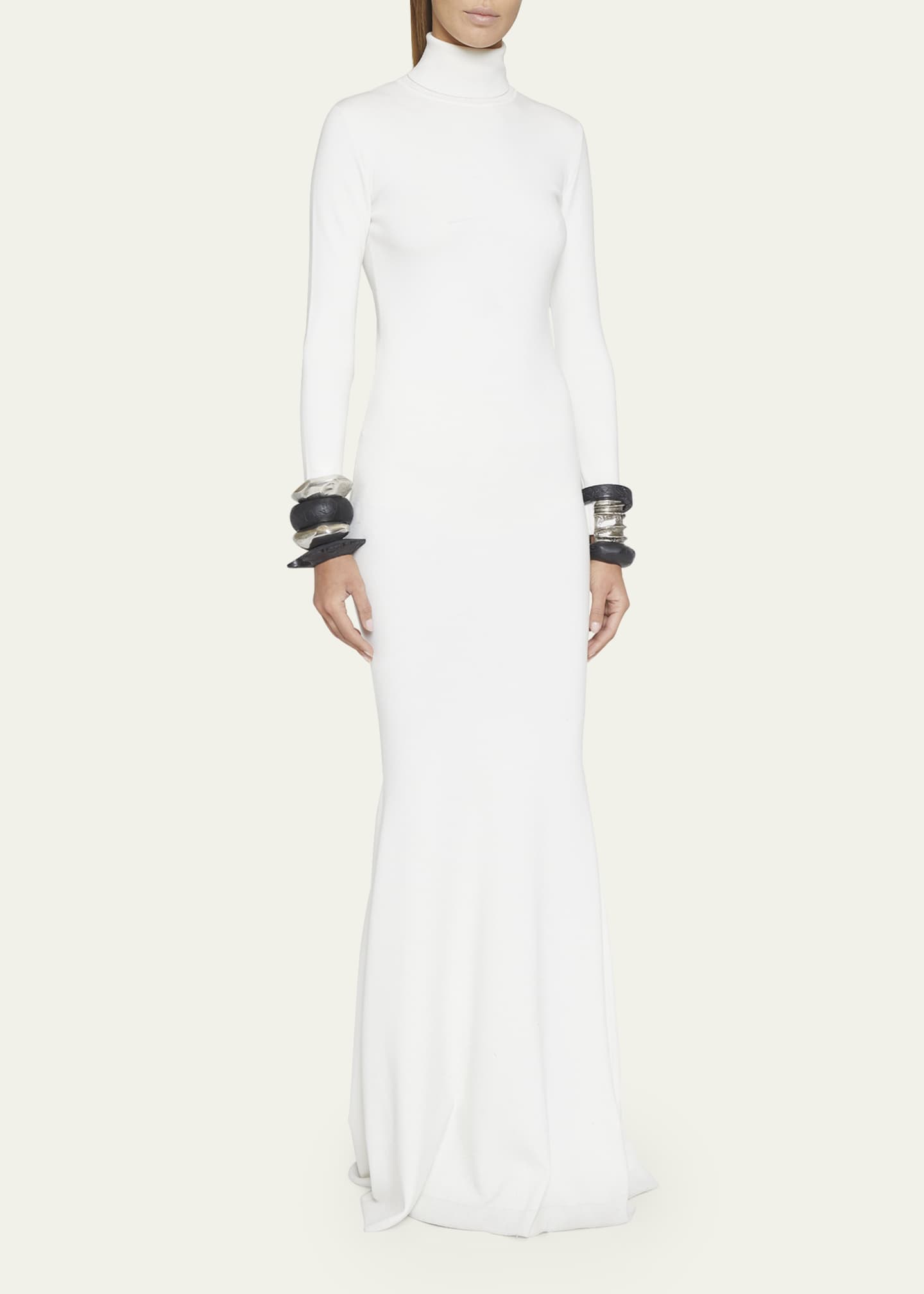 Saint Laurent Turtleneck Evening Gown - Bergdorf Goodman