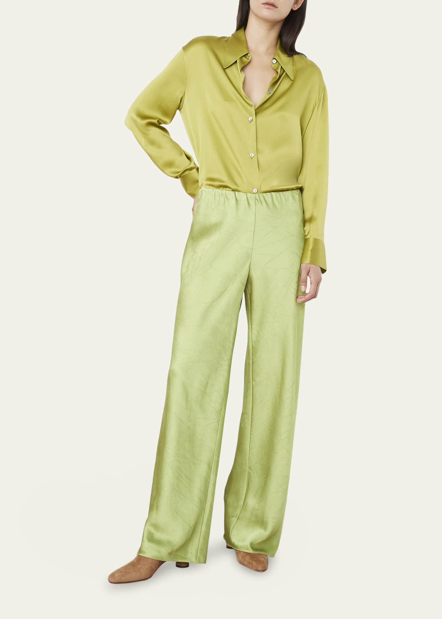 Vince Monogram Satin Bias Pants - Bergdorf Goodman