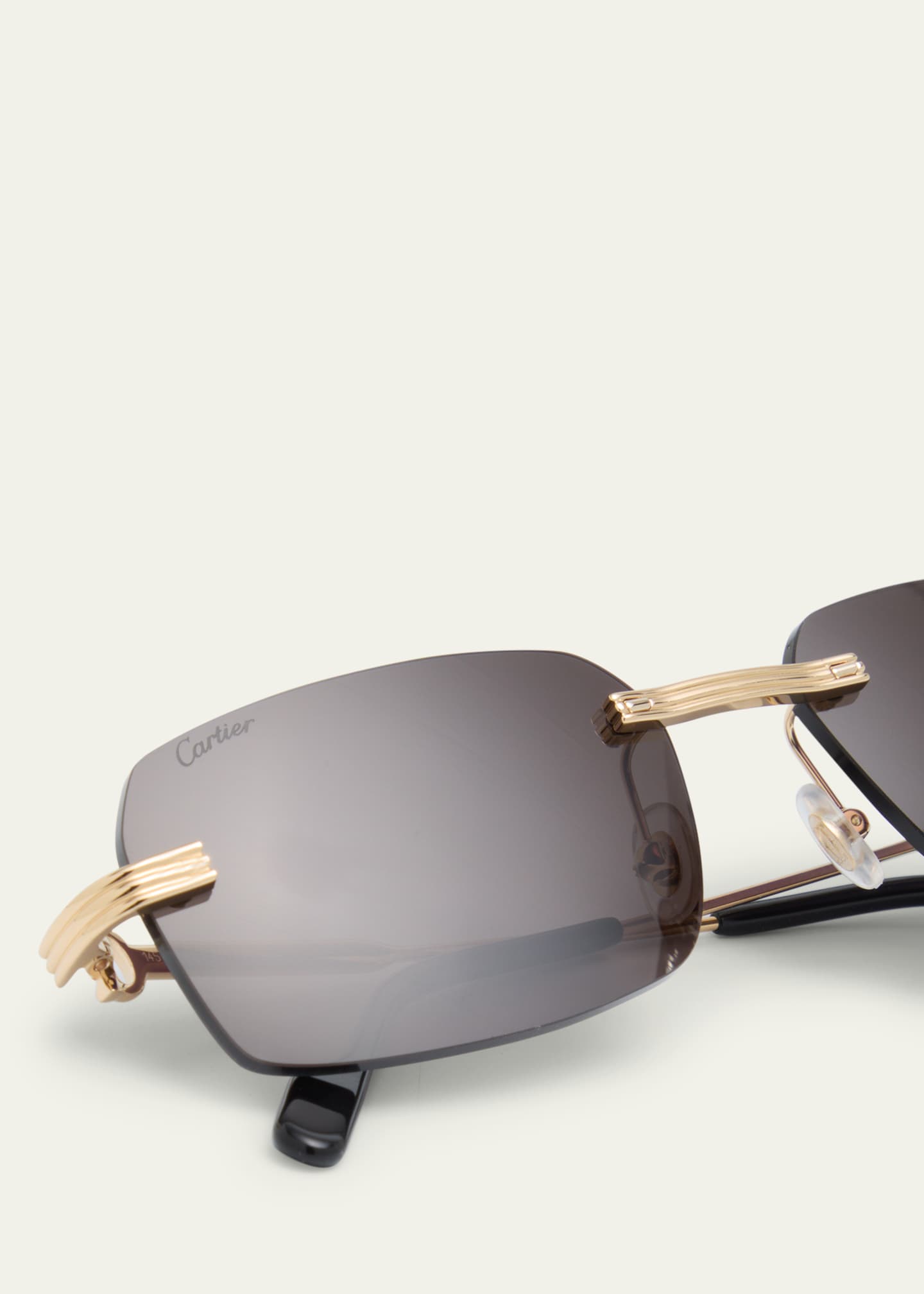 Cartier Men's Rimless Metal Rectangle Sunglasses - Bergdorf Goodman