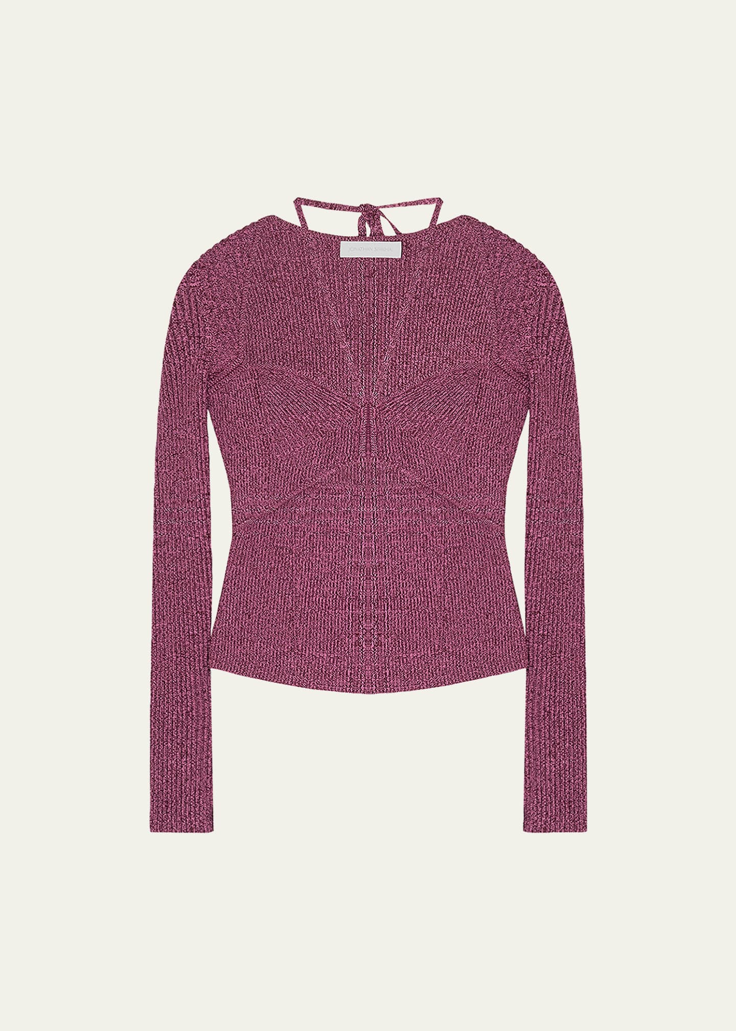 SIMKHAI Alexia Marled Rib-Knit Sweetheart Halter Top - Bergdorf Goodman