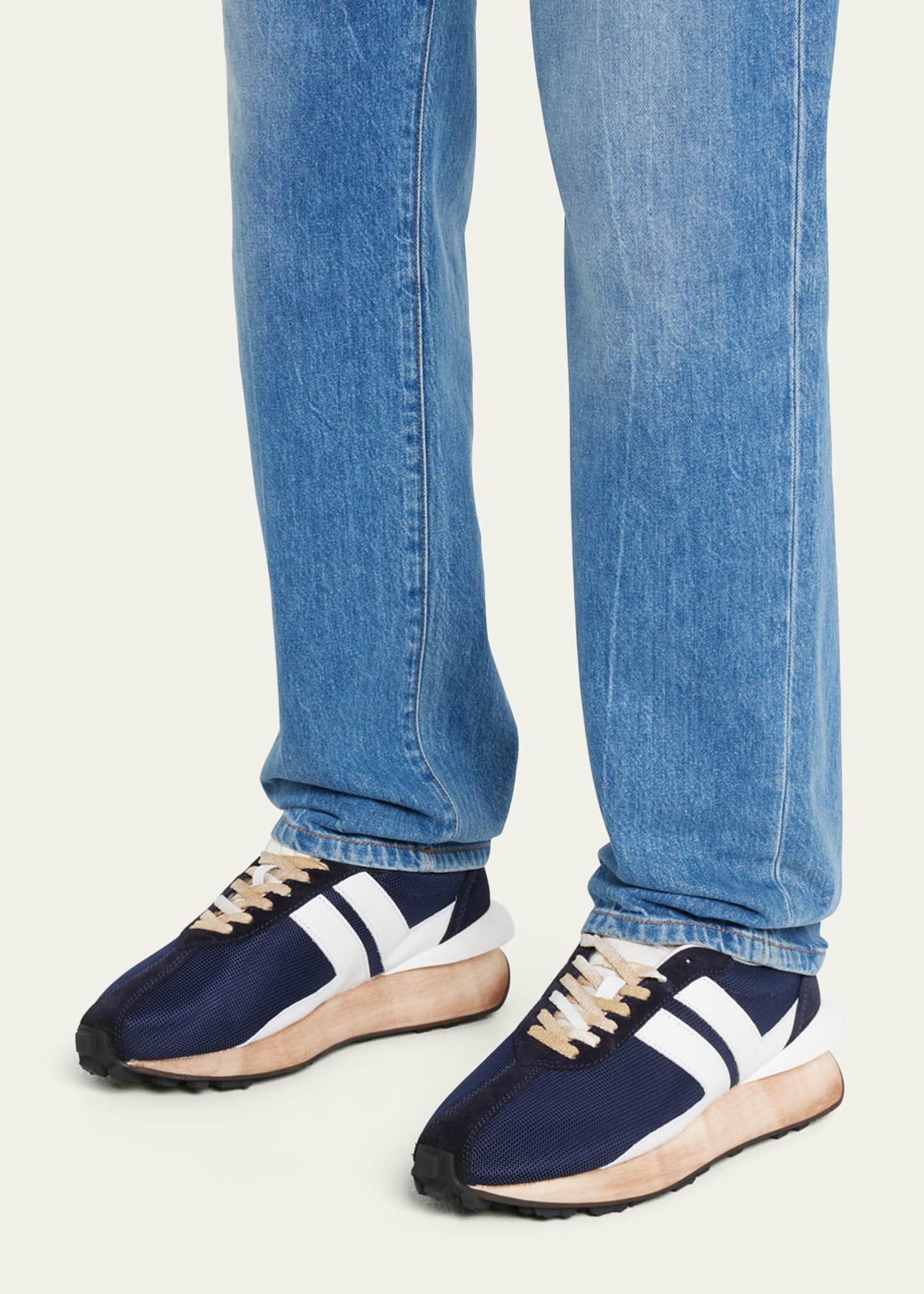 Lanvin Men's Bumpr JL-Logo Mesh Runner Sneakers - Bergdorf Goodman