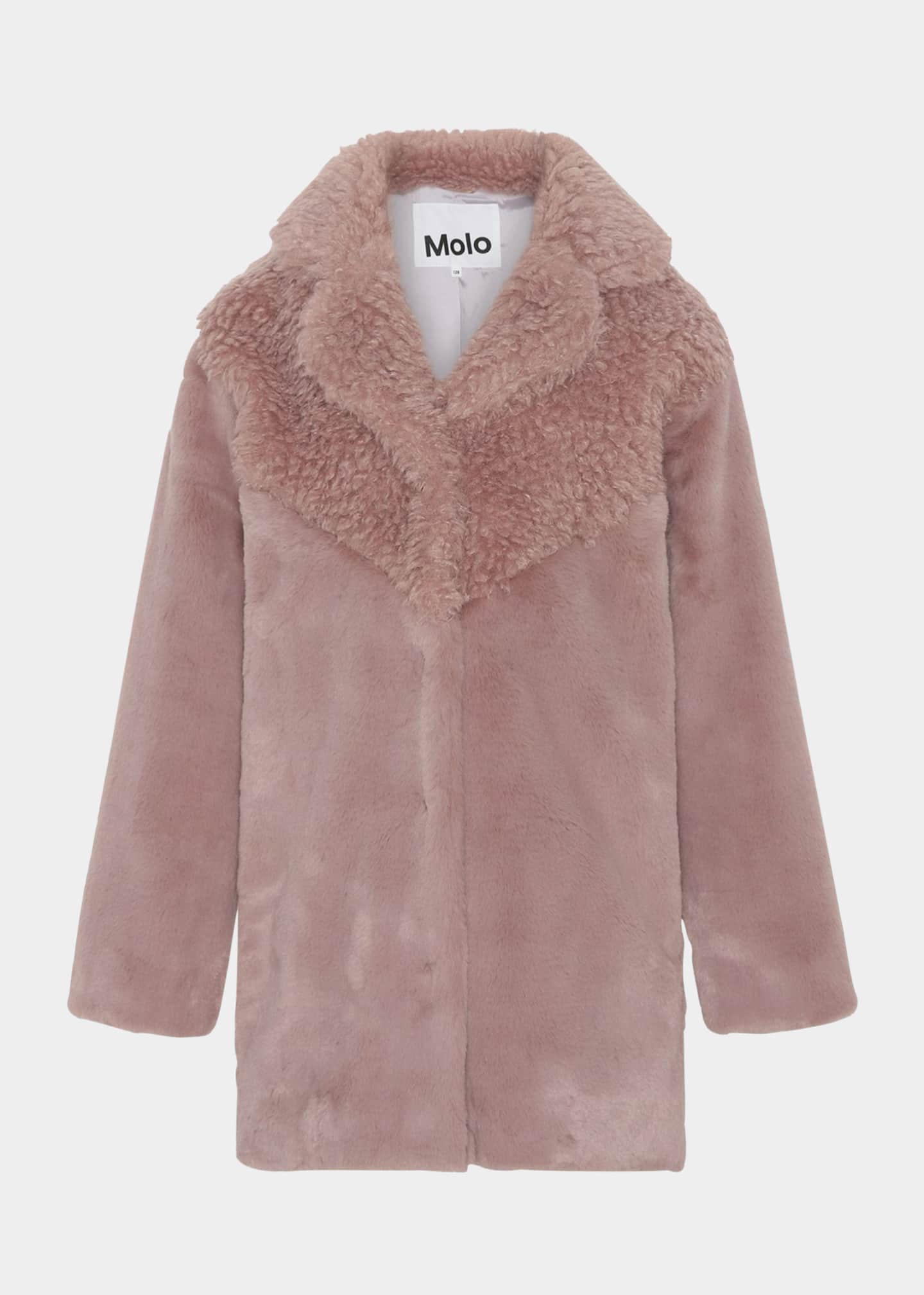 Molo Girls' Haili Super Soft Faux Fur Jacket with Combo Collar, Size 4 ...