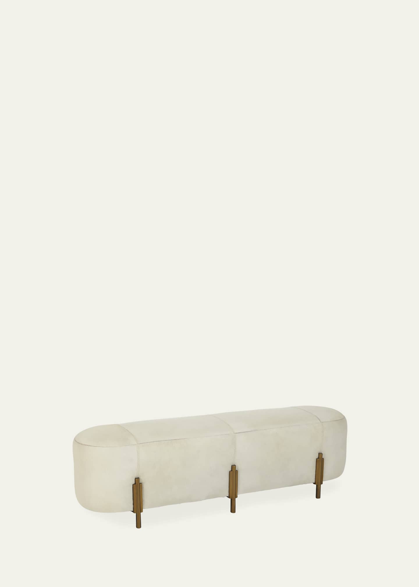 Arteriors Justin Hairhide Bench 62" - Bergdorf Goodman