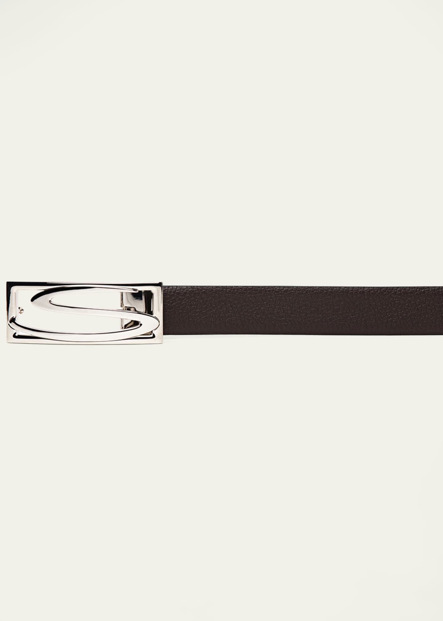 Santoni Men's Rectangle S-Buckle Reversible Leather Belt - Bergdorf Goodman