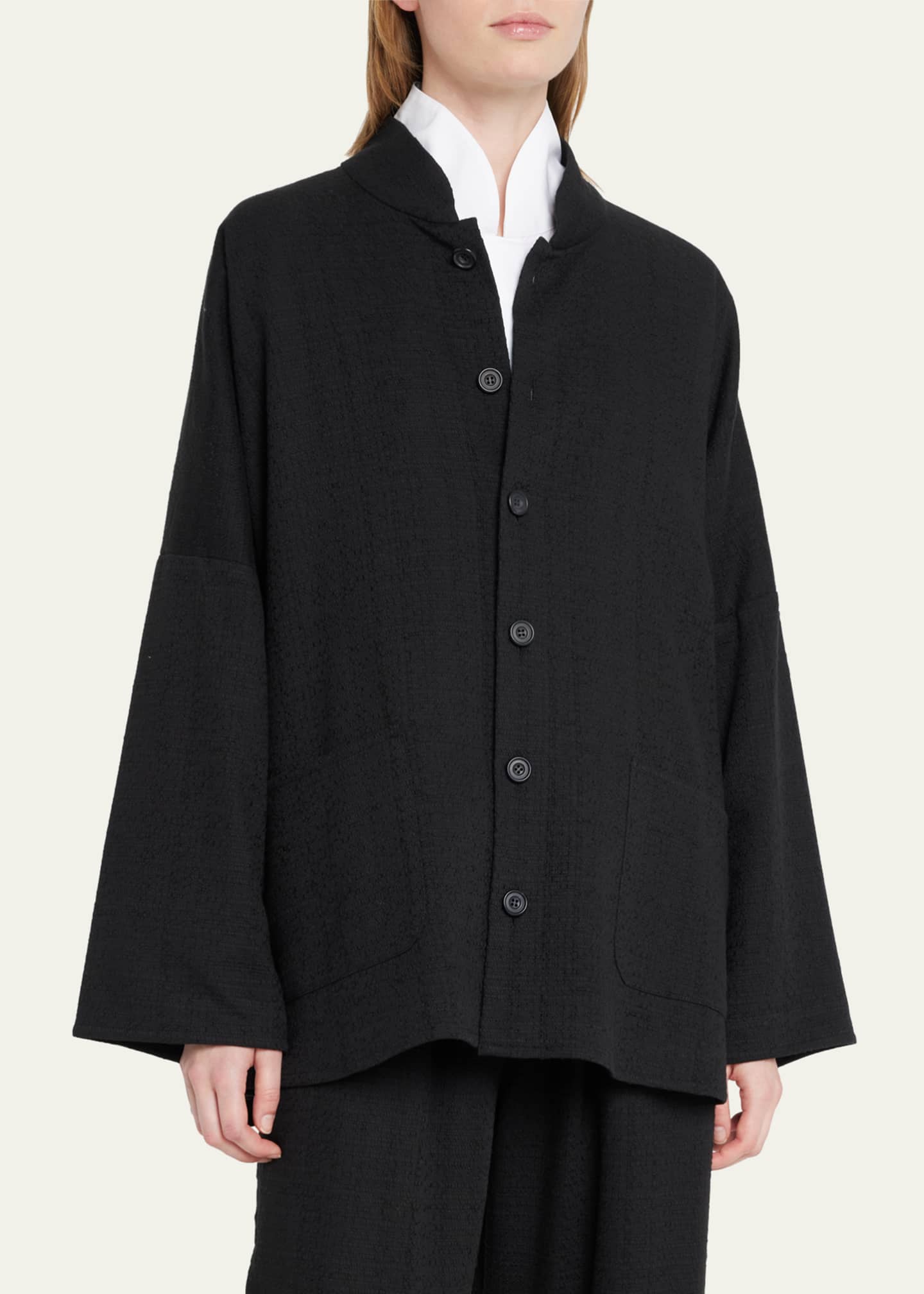 Eskandar Button-Front Imperial Jacket w/ Chinese Collar - Bergdorf Goodman