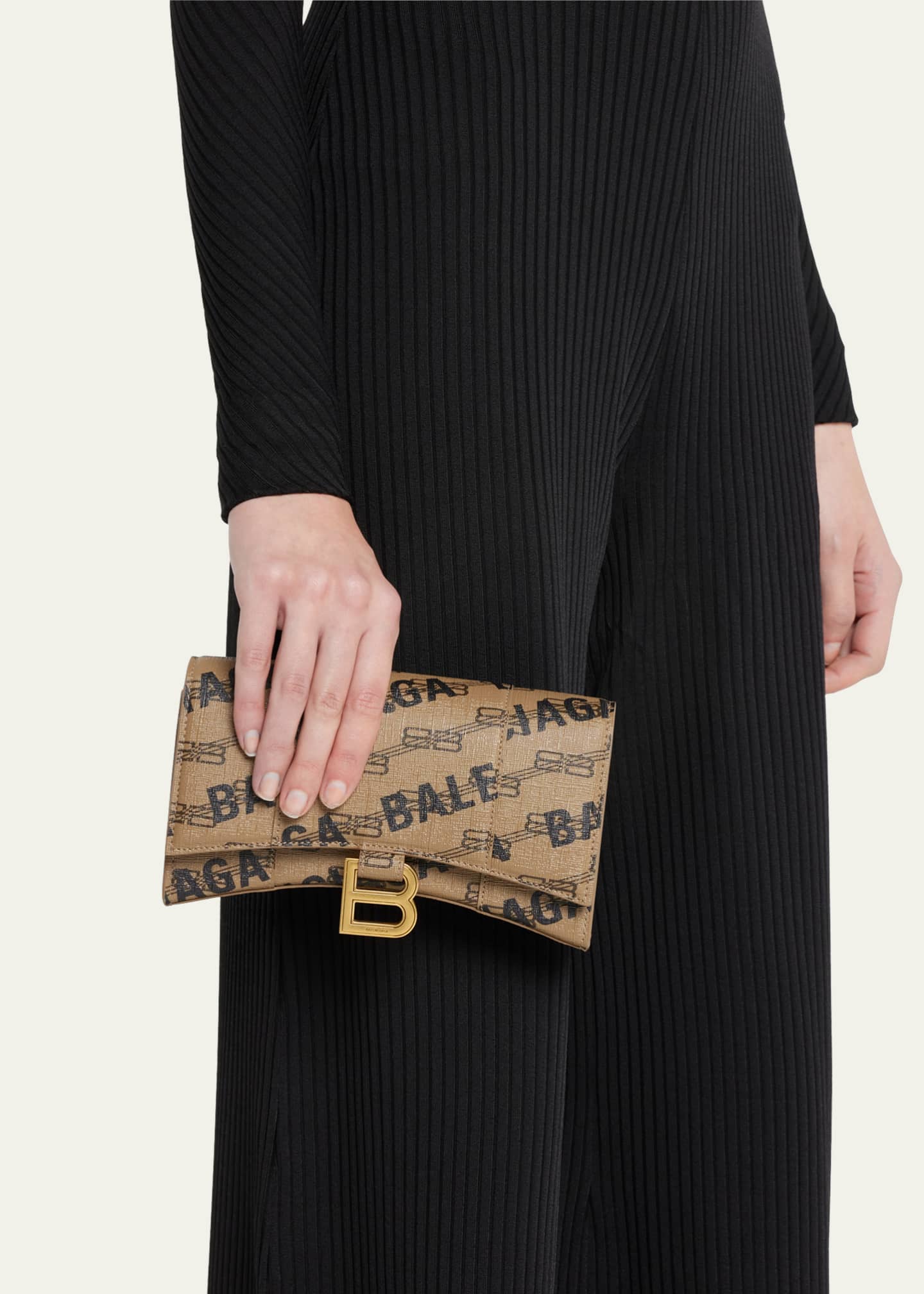 Balenciaga Hourglass BB Monogram Wallet on Chain - Bergdorf Goodman