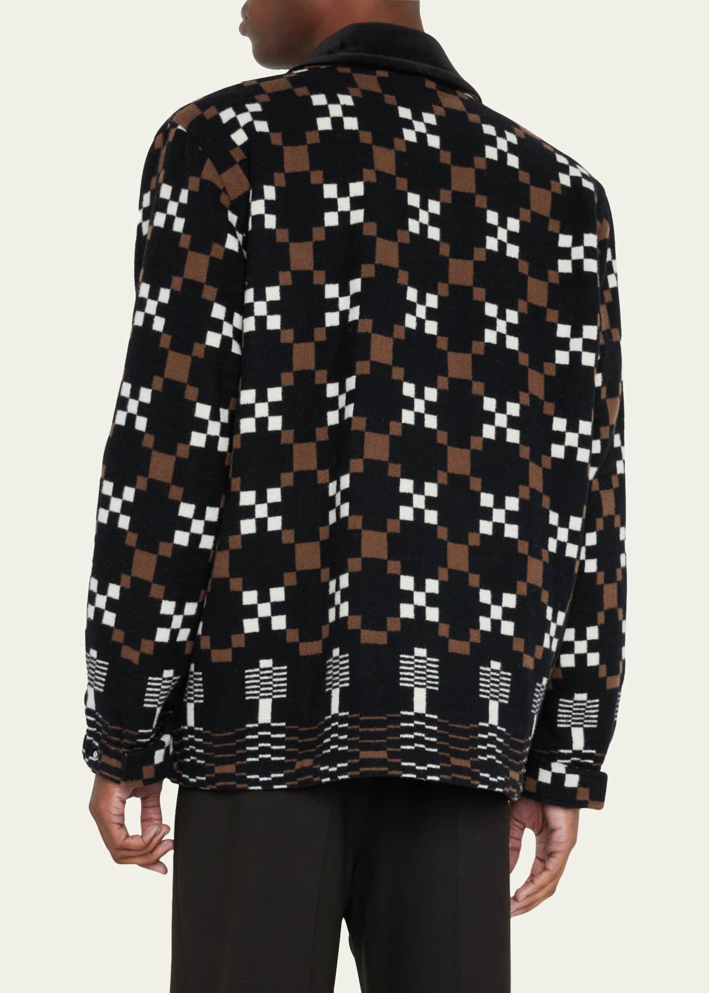 SACAI Men's Geometric Jacquard Blouson Jacket - Bergdorf Goodman