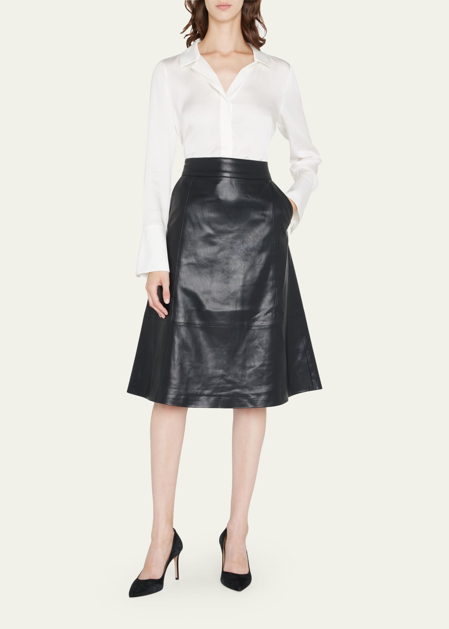 Kobi Halperin Liv Split-Cuff Stretch Silk Blouse - Bergdorf Goodman