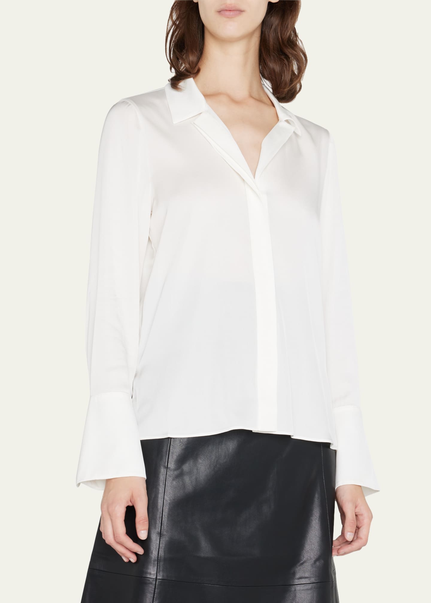 Kobi Halperin Liv Split-Cuff Stretch Silk Blouse - Bergdorf Goodman