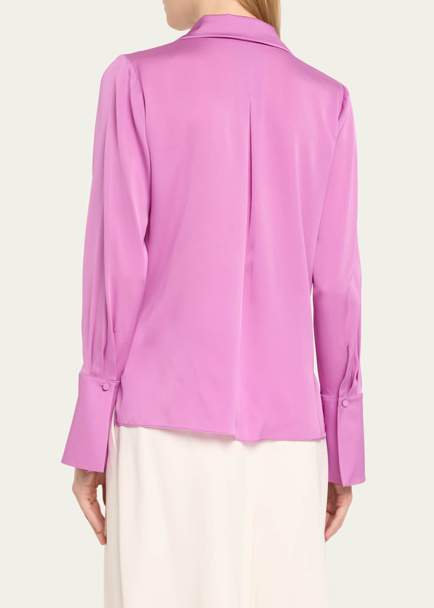 Kobi Halperin Liv Split-Cuff Stretch Silk Blouse - Bergdorf Goodman