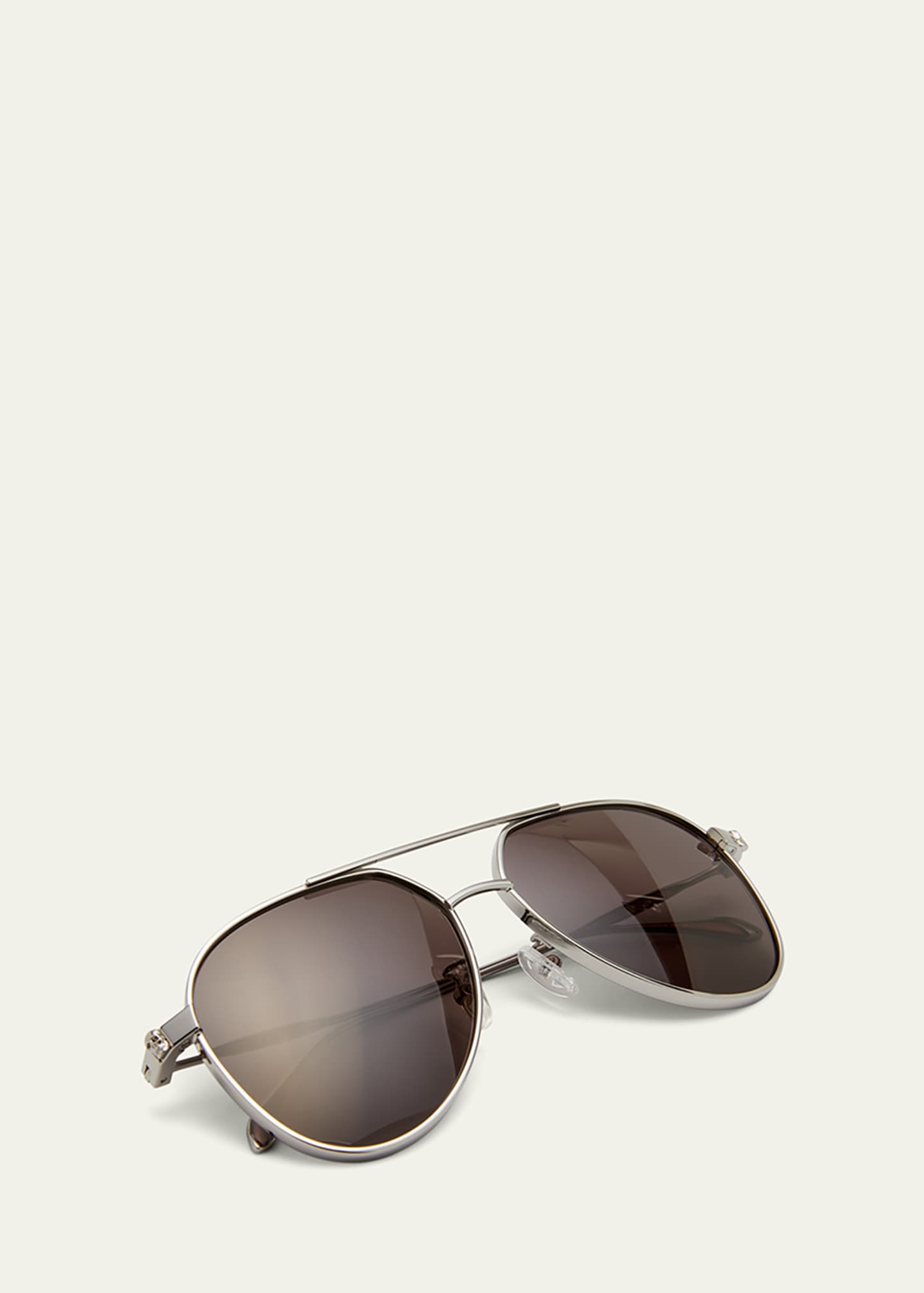 Alexander McQueen Men's Skull Embellished Metal Aviator Sunglasses ...
