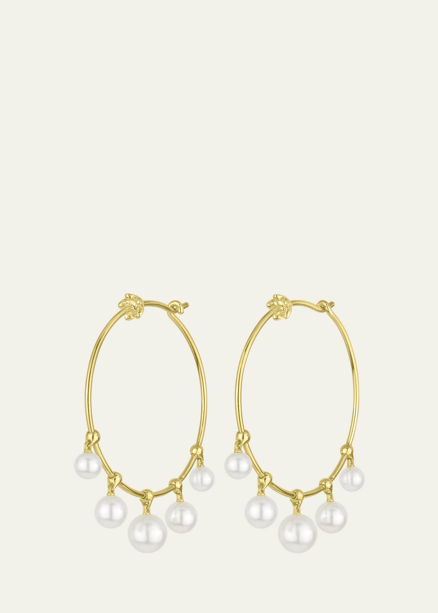 Paul Morelli 28mm Wind Chime Hoop Earrings with White Akoya Pearl ...