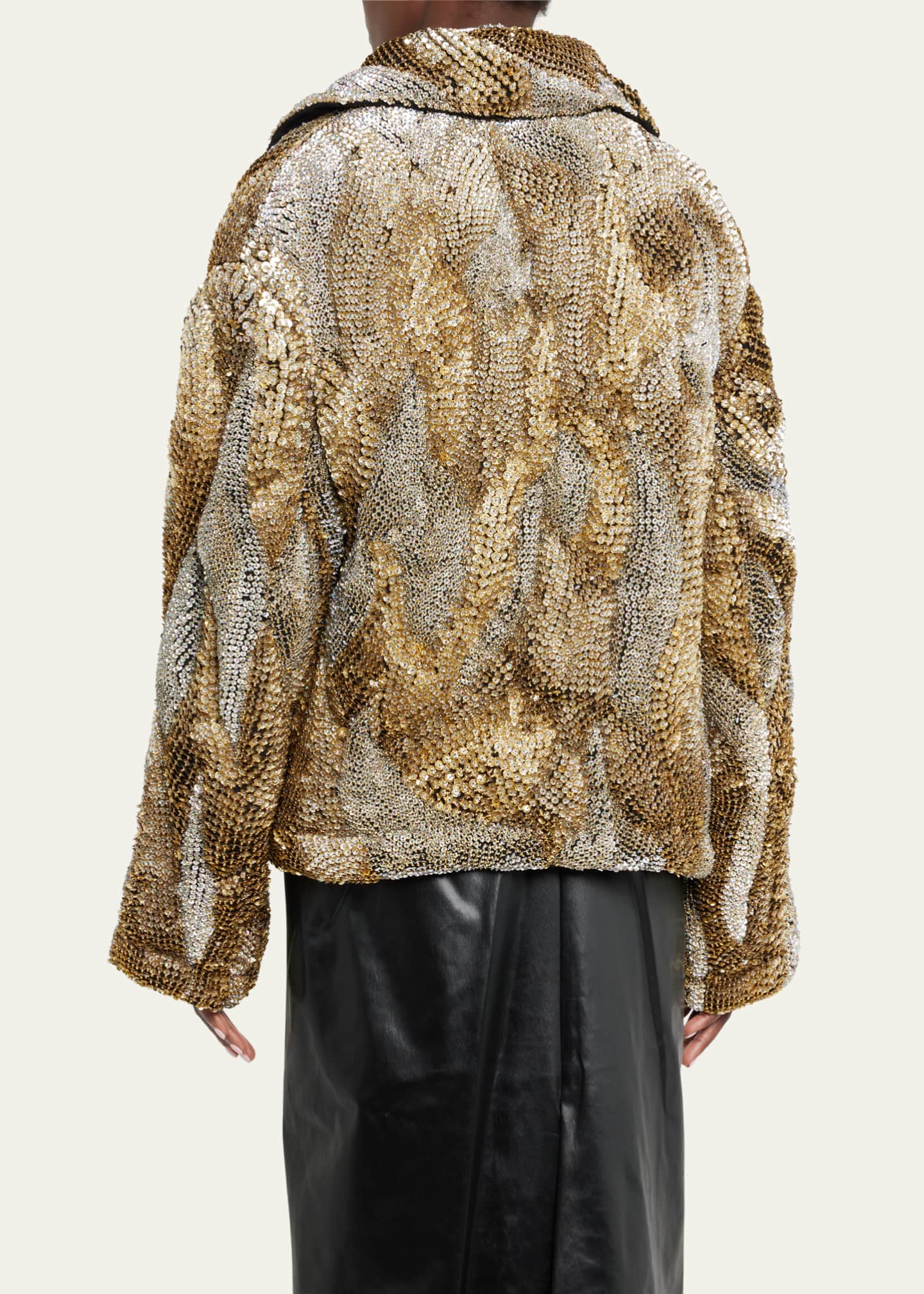 Dries Van Noten Vondi Sequin-Embellished Crop Puff Jacket - Bergdorf ...
