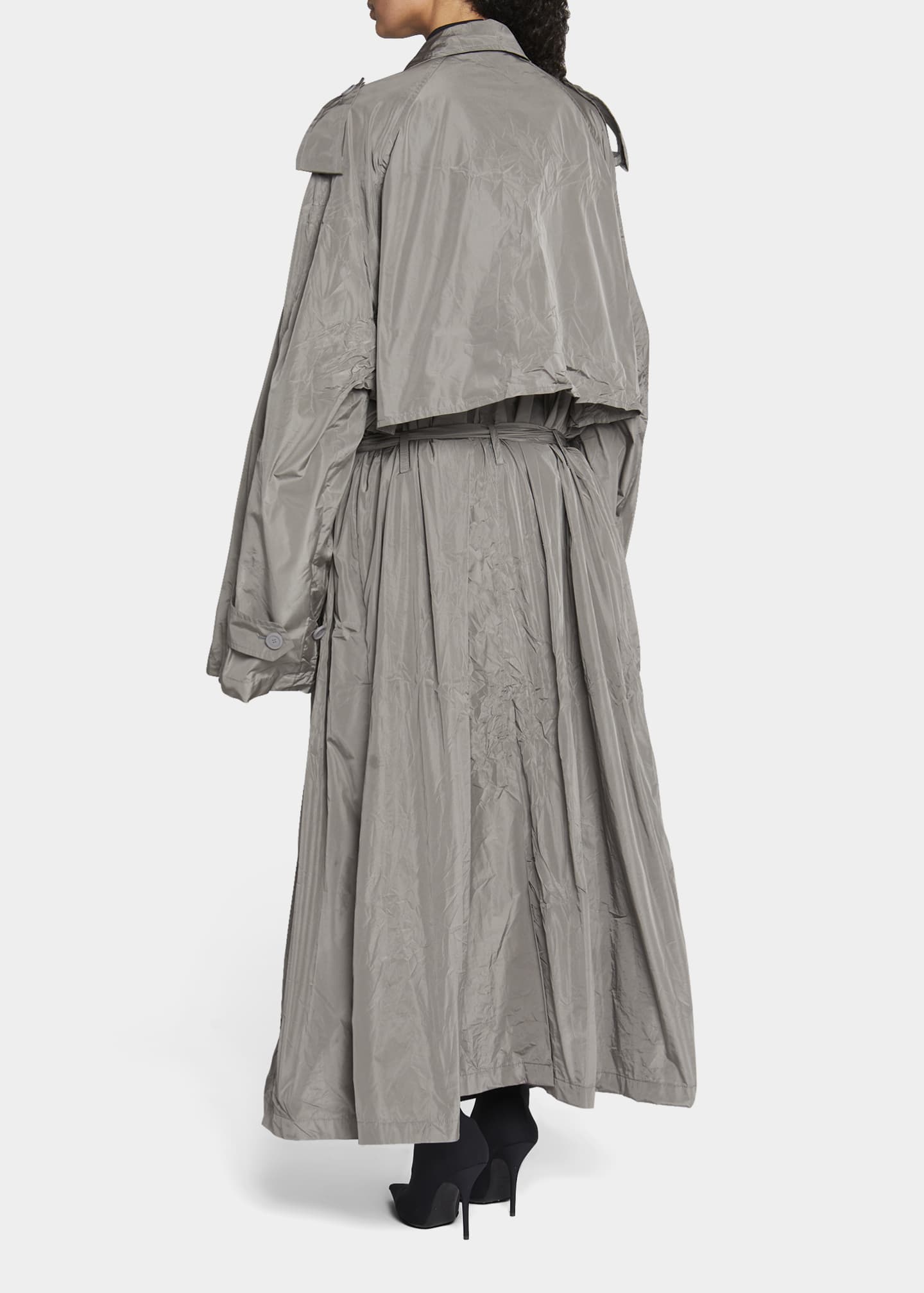 Balenciaga Packable Taffeta Oversize Trench Coat - Bergdorf Goodman