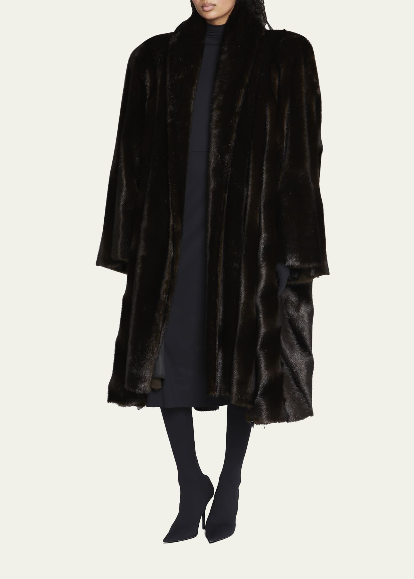 Balenciaga Fake Mink Oversize Coat - Bergdorf Goodman