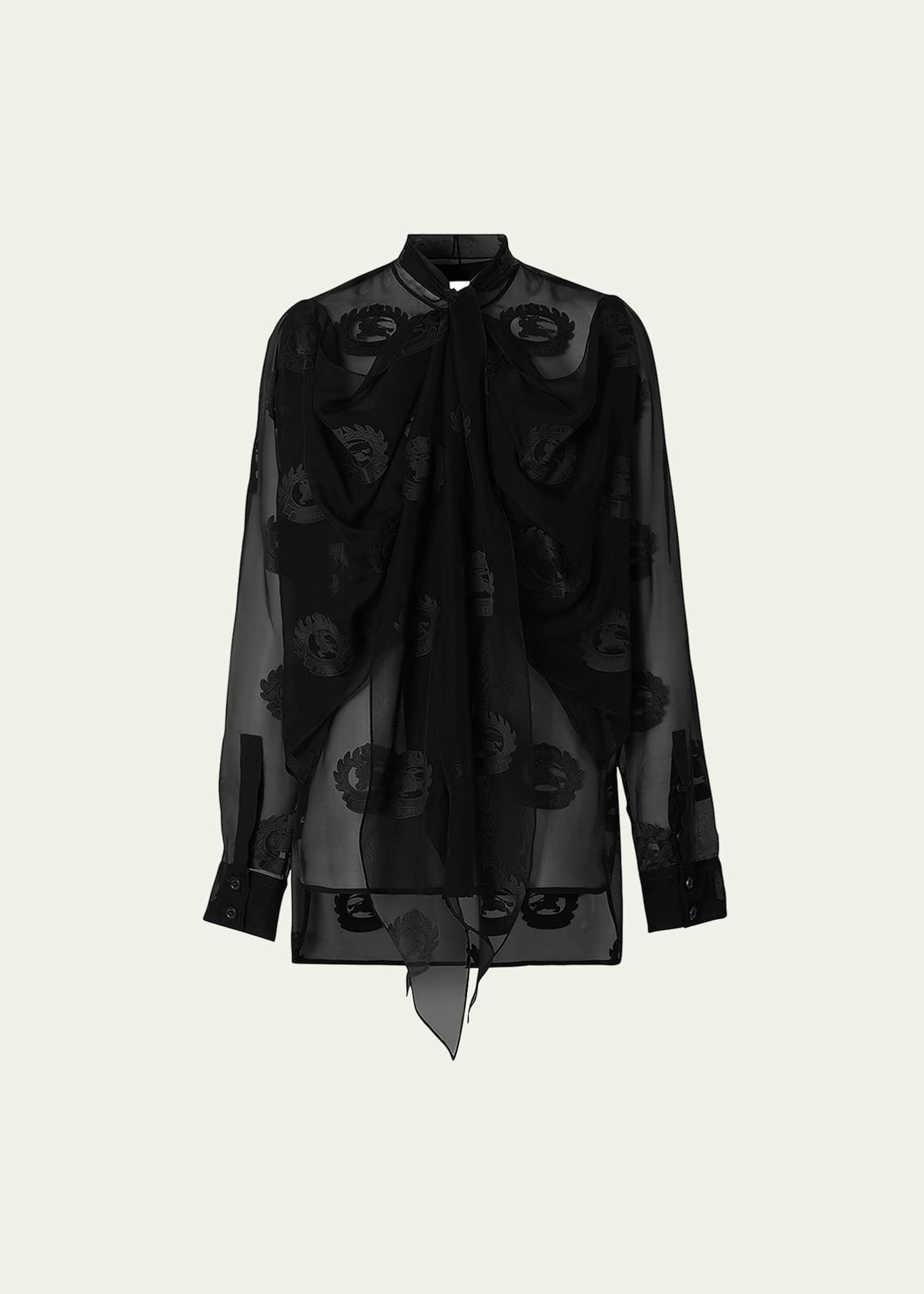 Burberry Embroidered Sheer Blouse Bergdorf Goodman