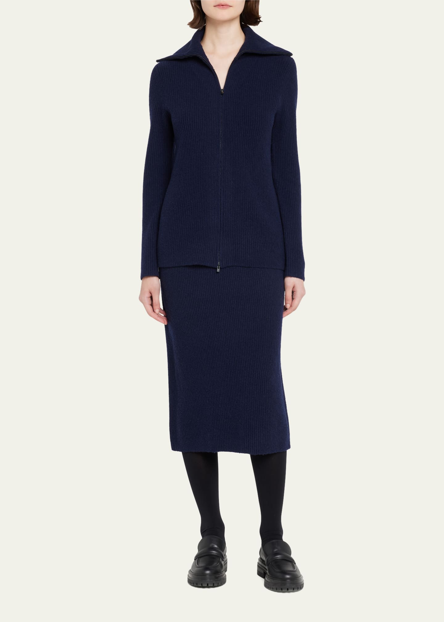 Vince Wool Crimped Midi Pencil Skirt - Bergdorf Goodman