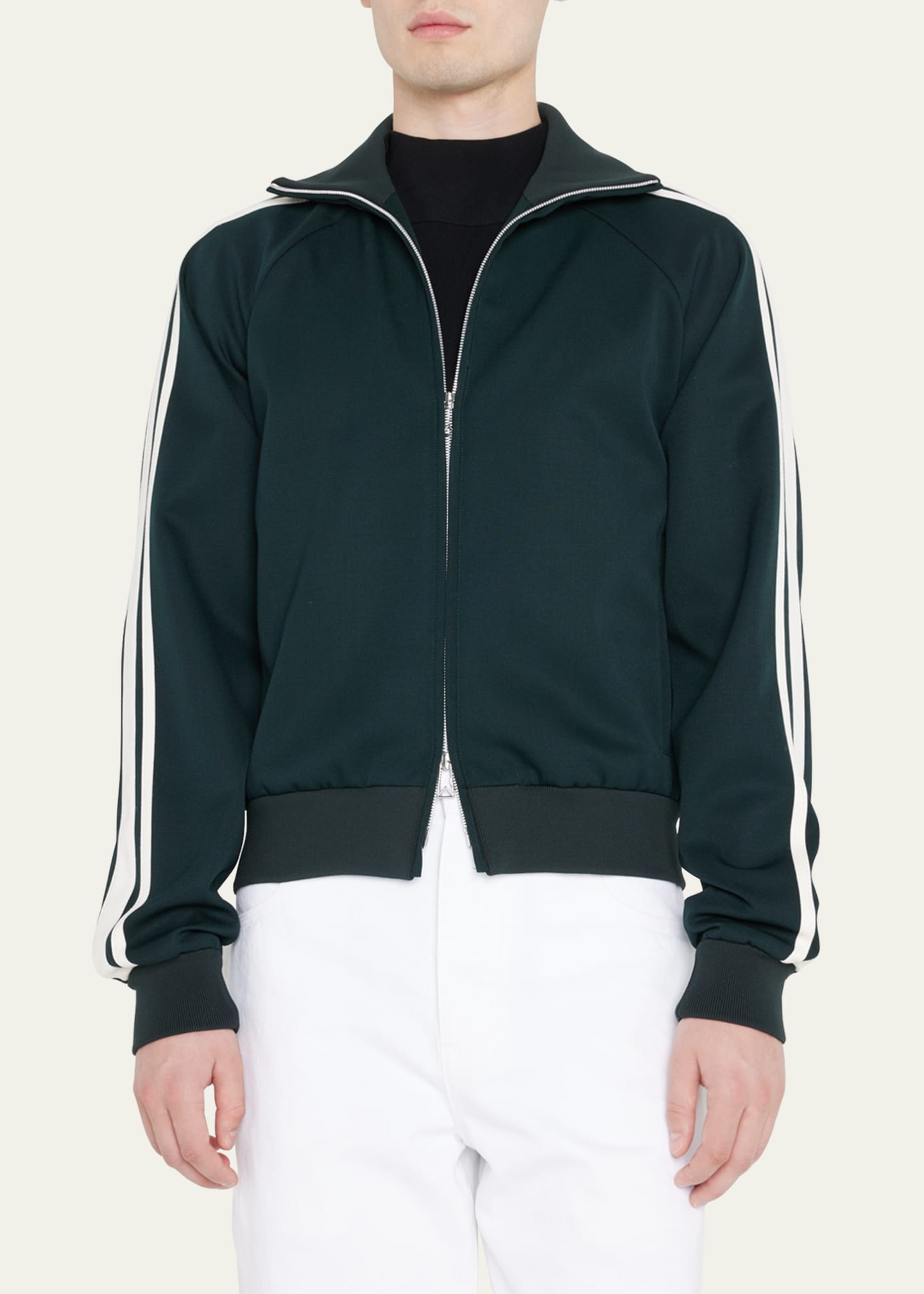 Bottega Veneta Men's Striped Wool Track Jacket - Bergdorf Goodman