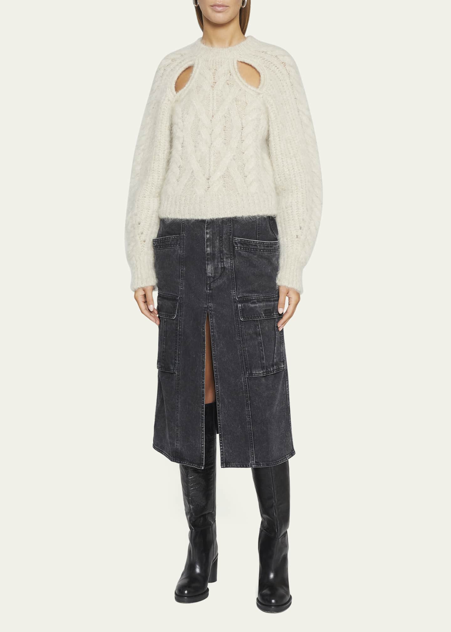 Isabel Marant Palima Cutout Cable-Knit Sweater - Bergdorf Goodman