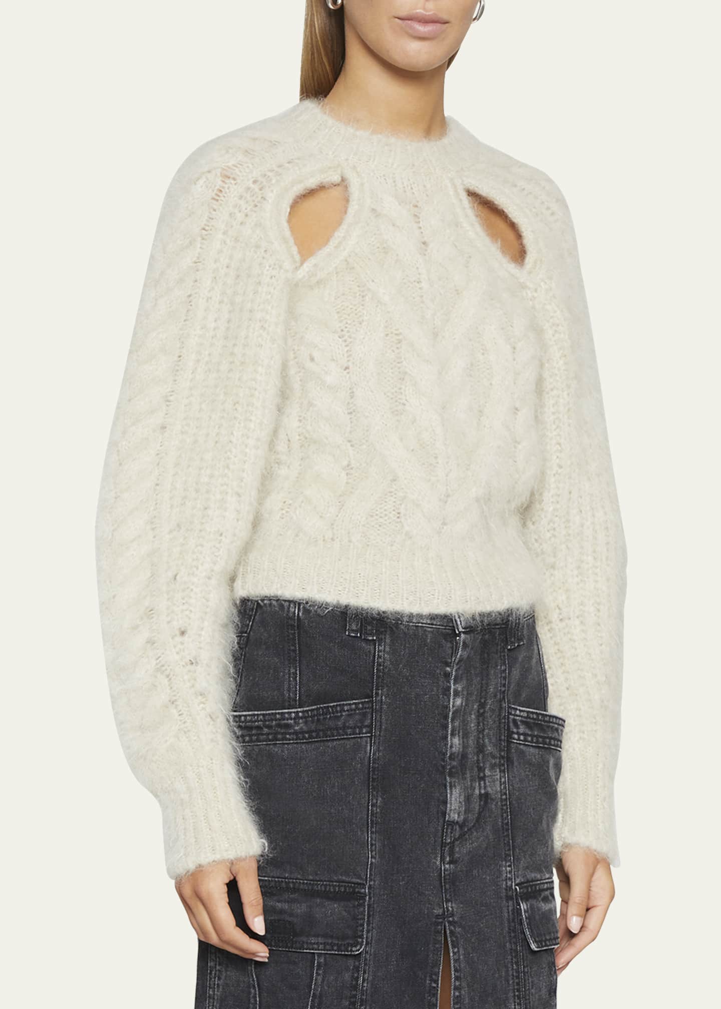 Isabel Marant Palima Cutout Cable-Knit Sweater - Bergdorf Goodman