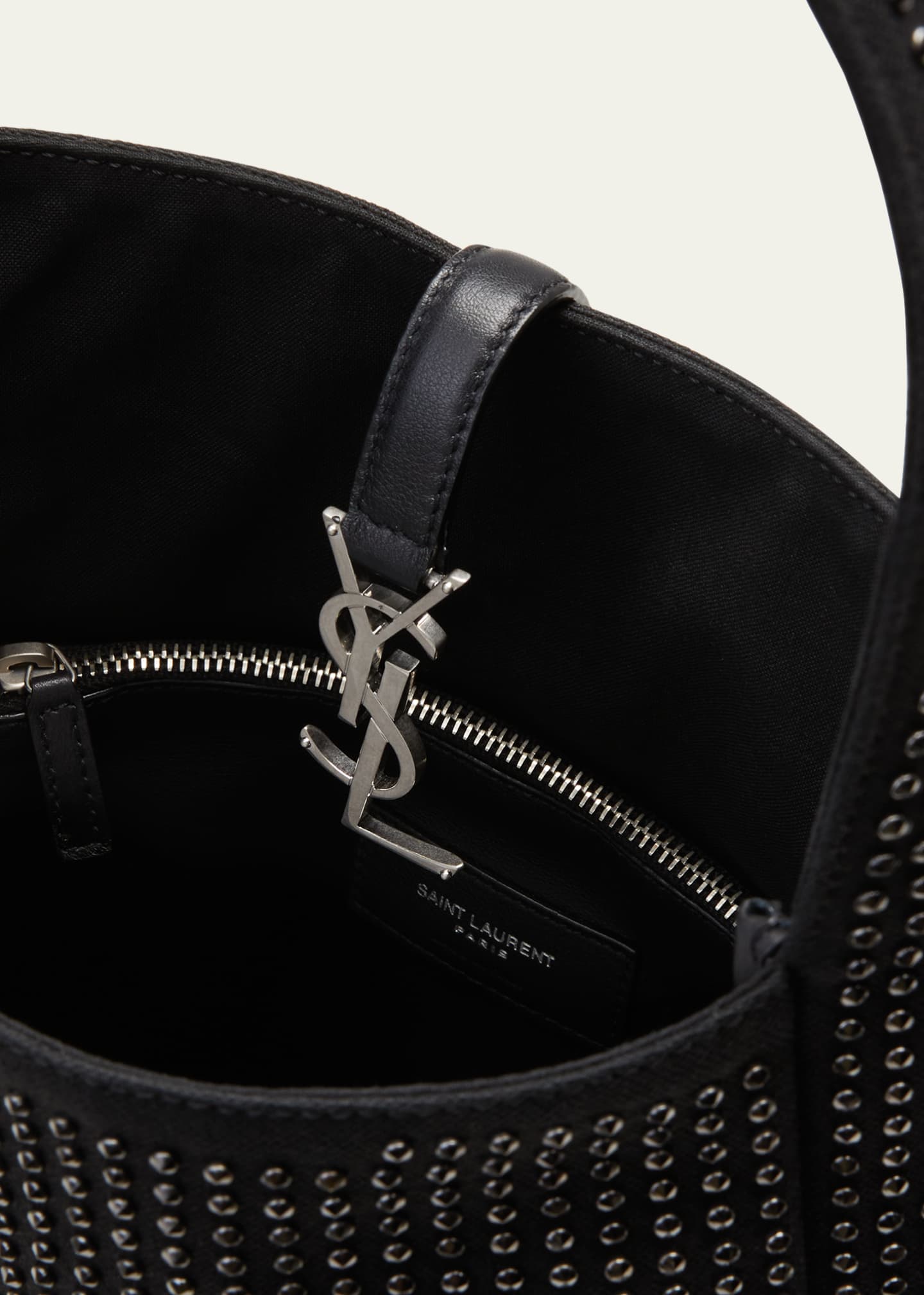 Saint Laurent Le 5A7 Allover Crystal Canvas North-South Hobo Bag ...
