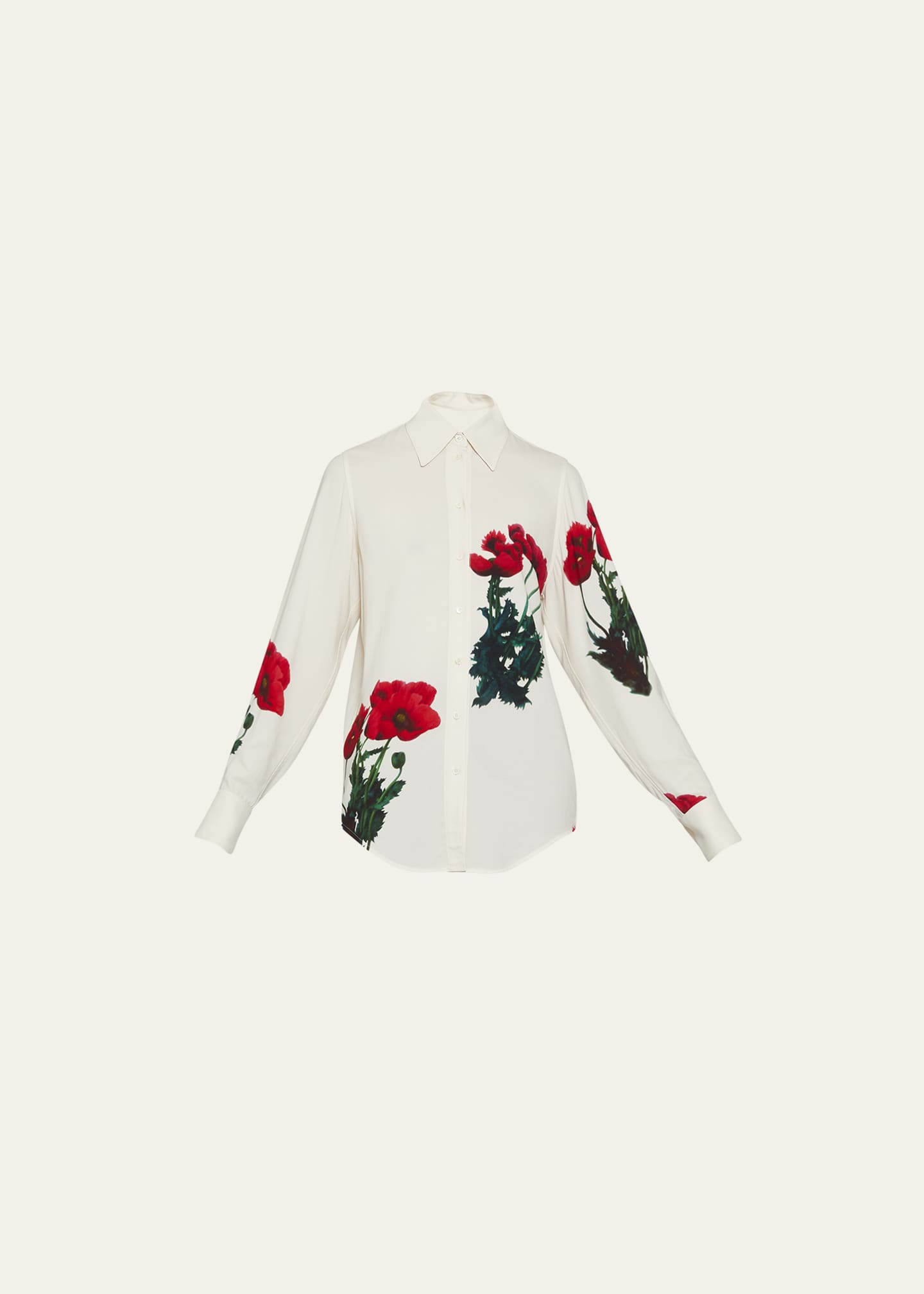 Victoria Beckham Floral-Print Collared Shirt - Bergdorf Goodman