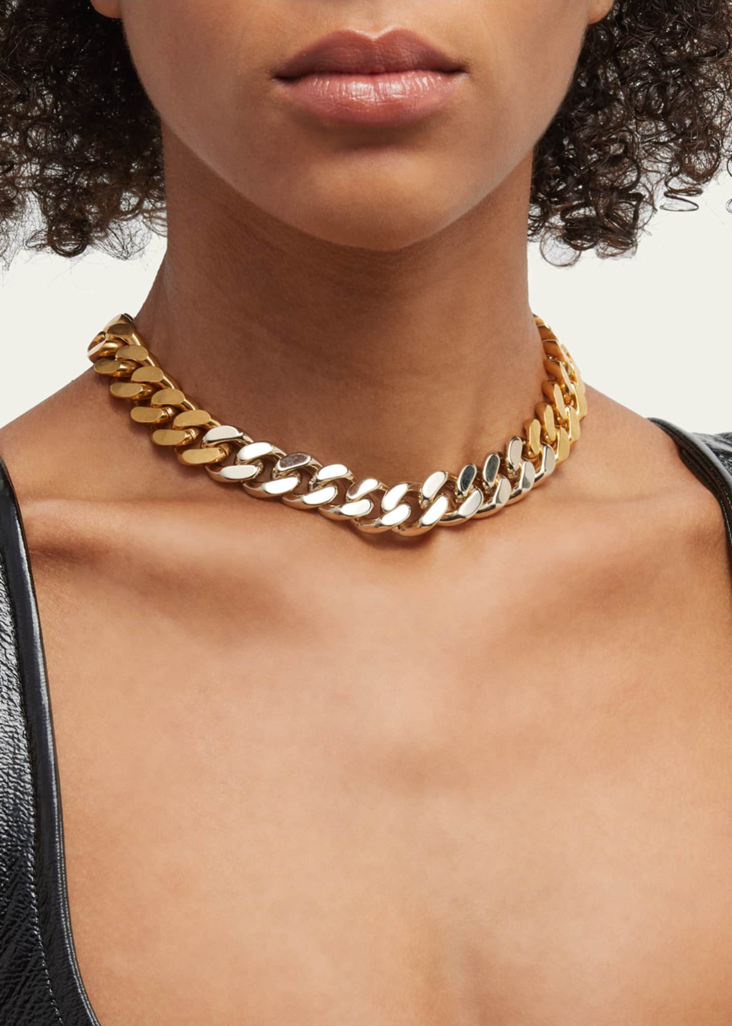 Saint Laurent Thick Curb Chain Necklace - Bergdorf Goodman