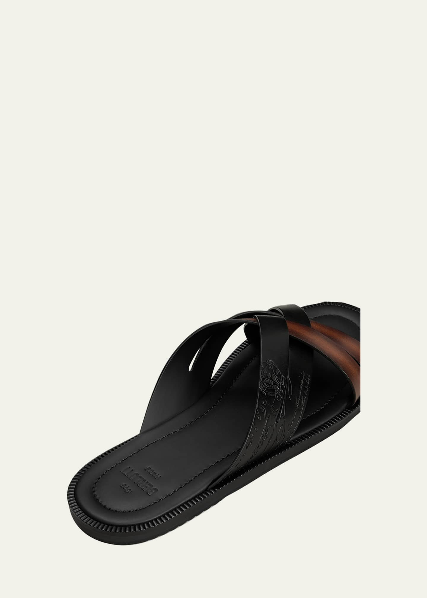 Berluti Men's Bicolor Crisscross Leather Sandals - Bergdorf Goodman