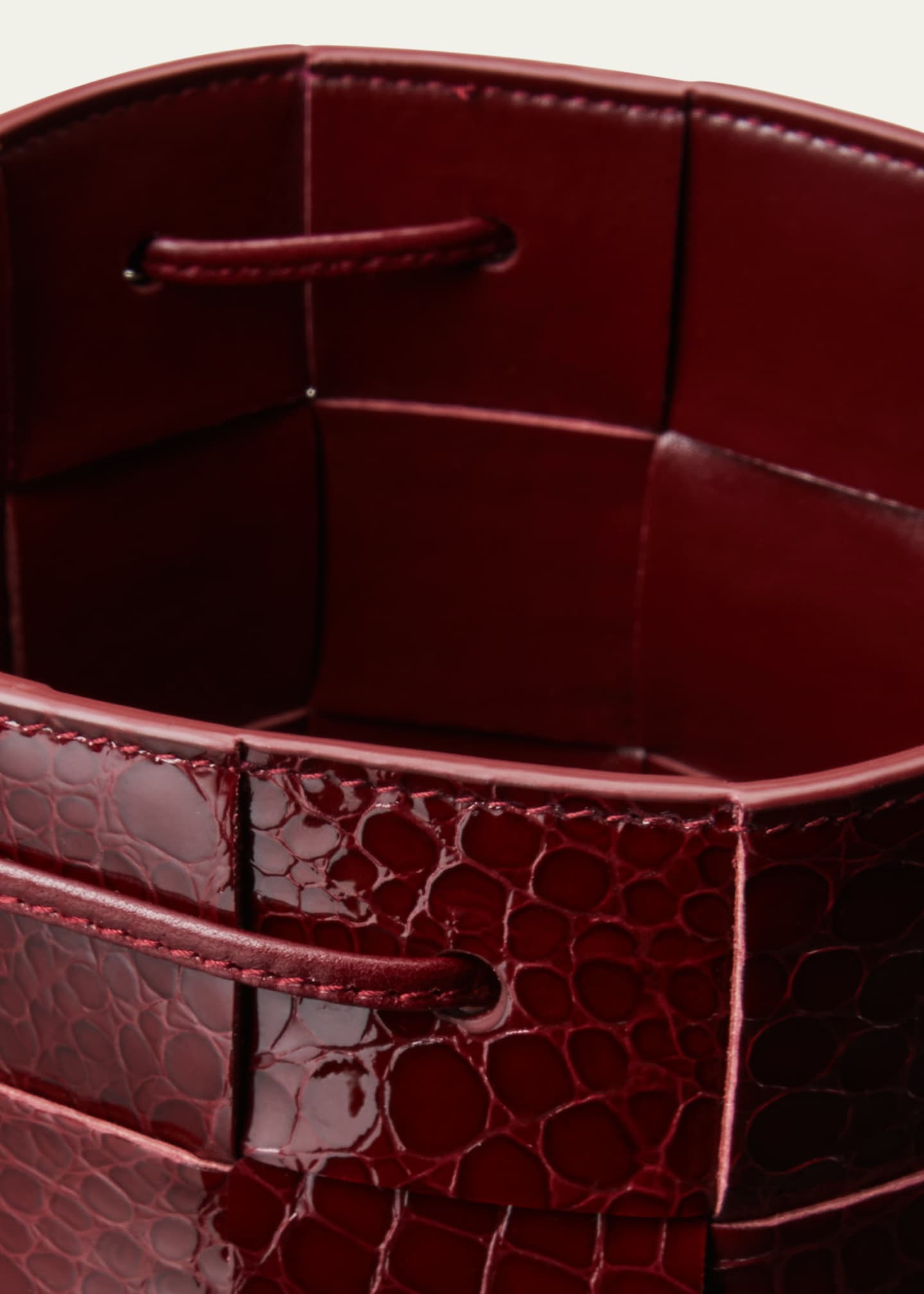 Bottega Veneta Mini Gloss Croc-Embossed Bucket Crossbody Bag - Bergdorf ...