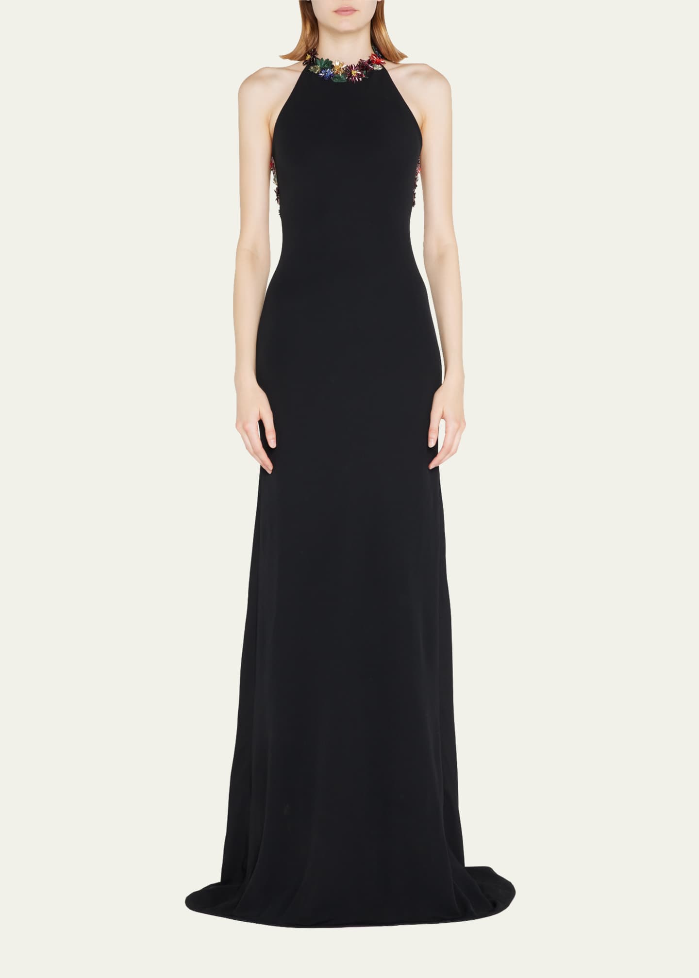 Oscar De La Renta Floral Crystal Embellished Gown Bergdorf Goodman